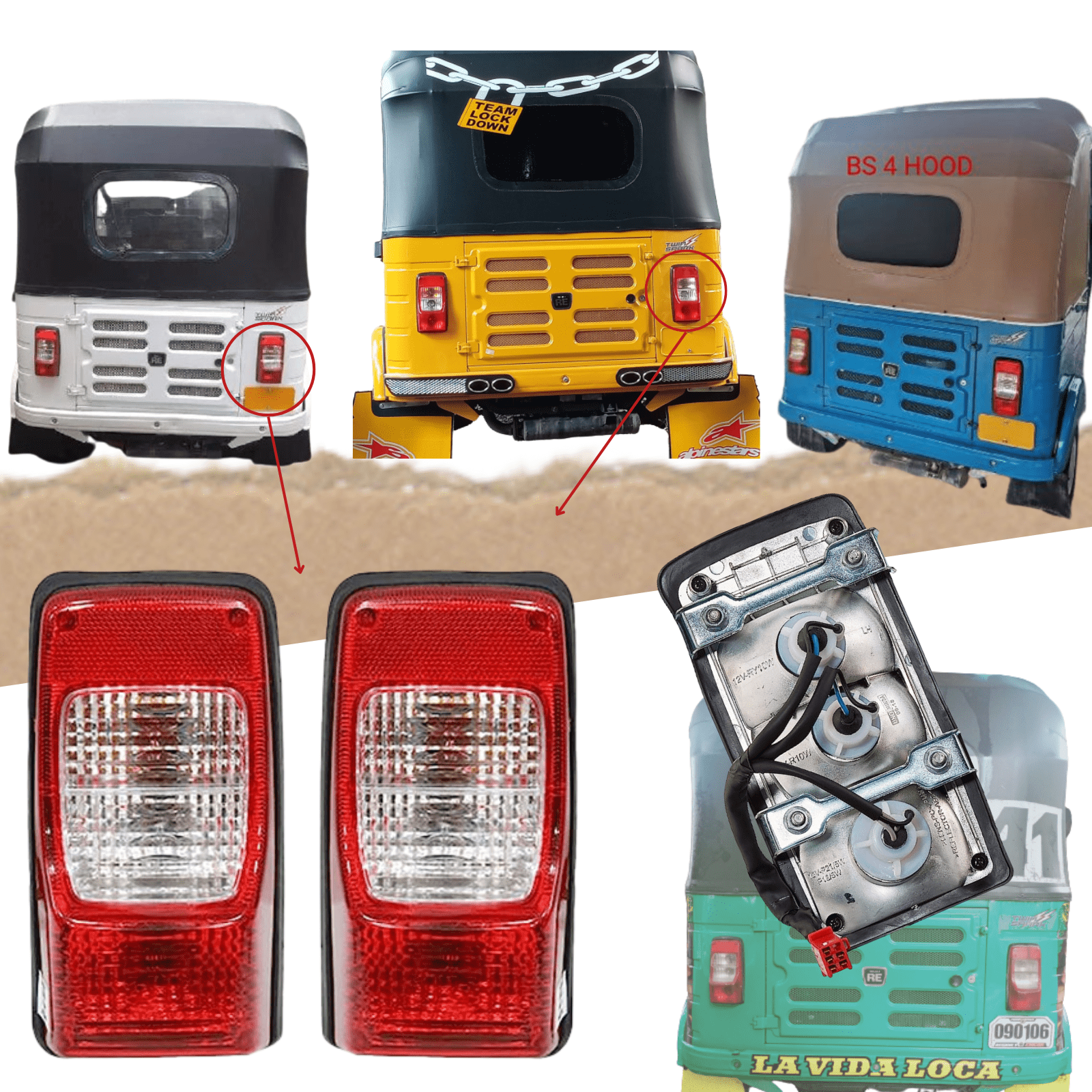 APSMOTIV Rear Lights Combination Light Assembly Tail Lights 12v Bulbs ...