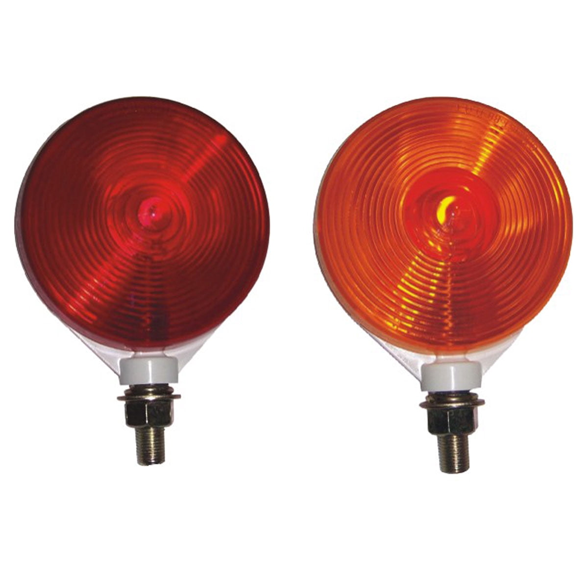 APSMOTIV Waterproof Round Red/Amber Double Face Lights Assembly with ...