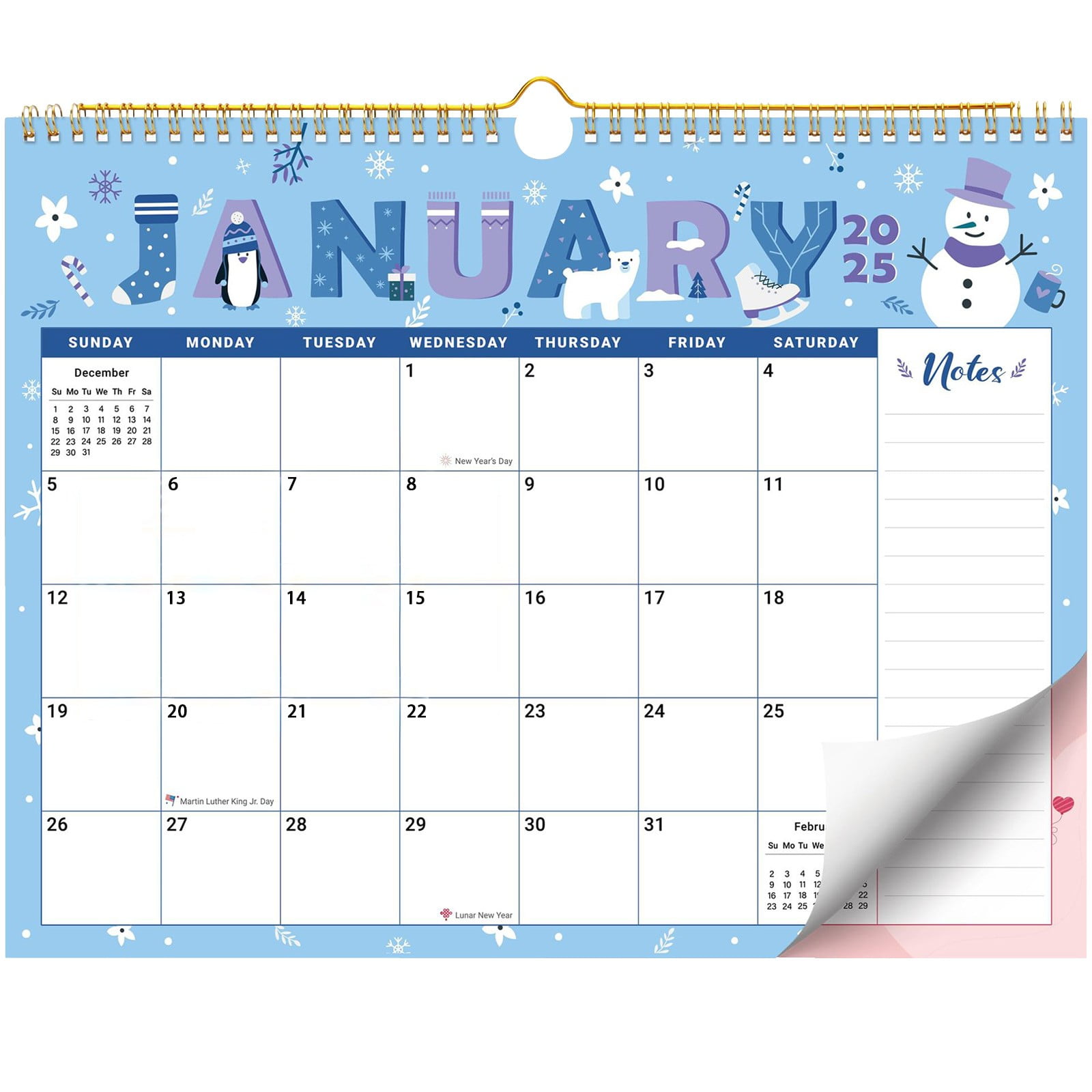 APSNB 2025 Cute Animal Themed Wall Calendar with Monthly Planner Large ...