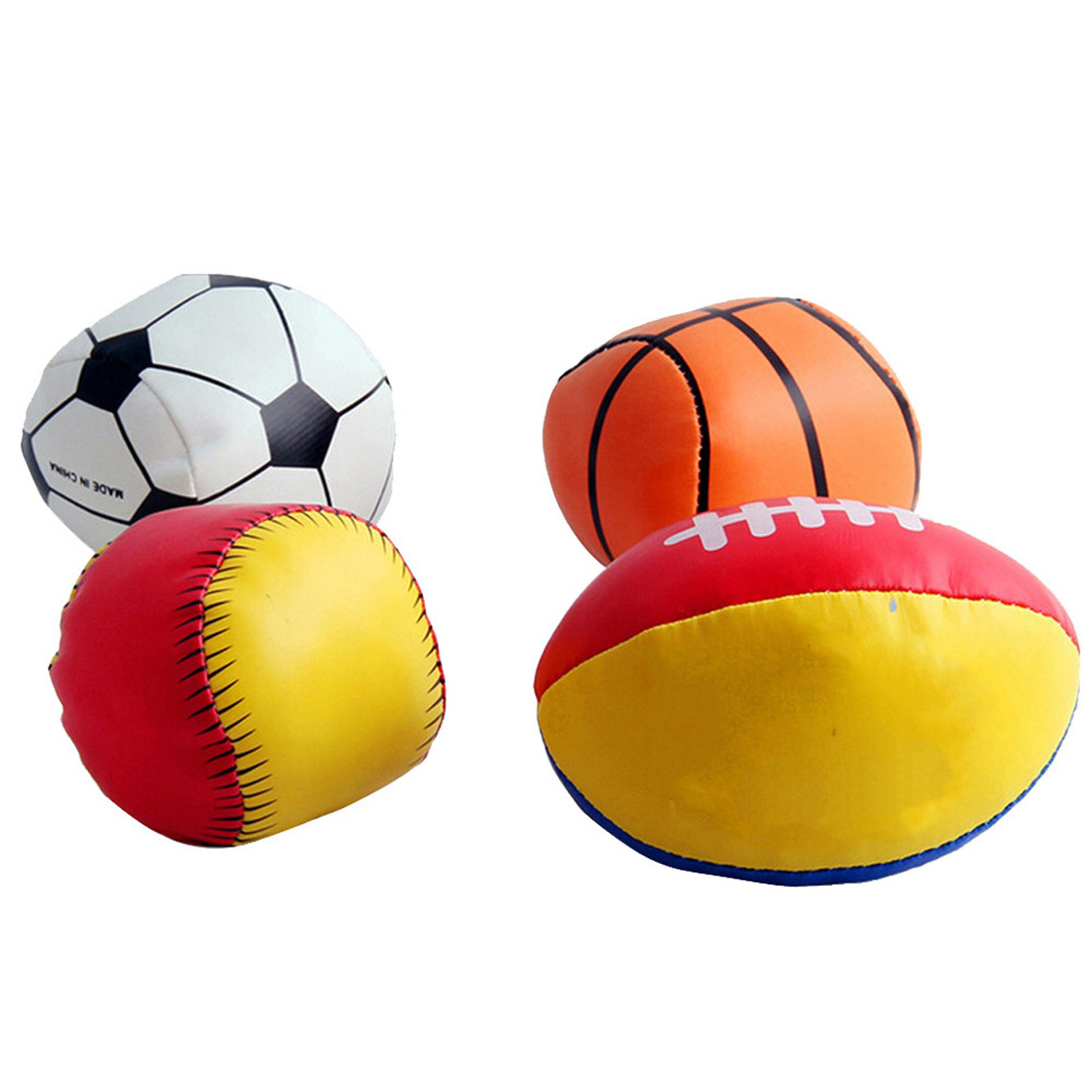 APSNB 4PC Baby's Cotton Soft Ball Football Smiling Rugby Squeezed ...