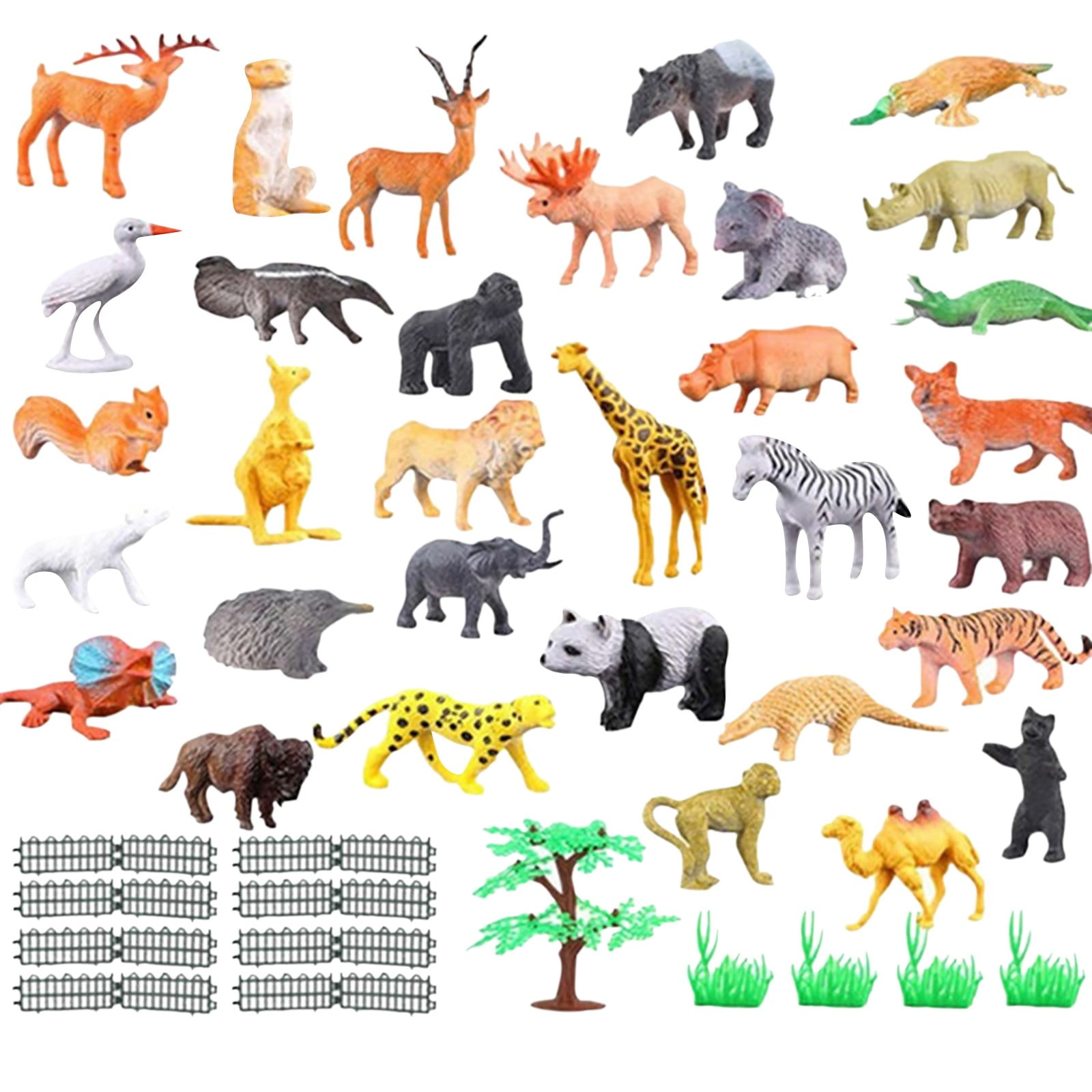 APSNB 53 Piece Jungle Farm Animals Toys Set, Forest Small Realistic ...