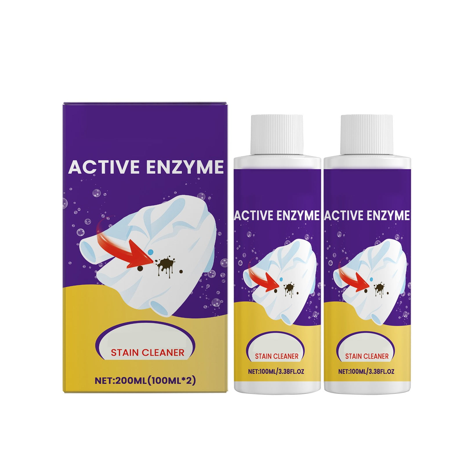 APSNB Active Enzyme Stain Cleaner Powerful and Effective Solution for Removing Tough Stains ...