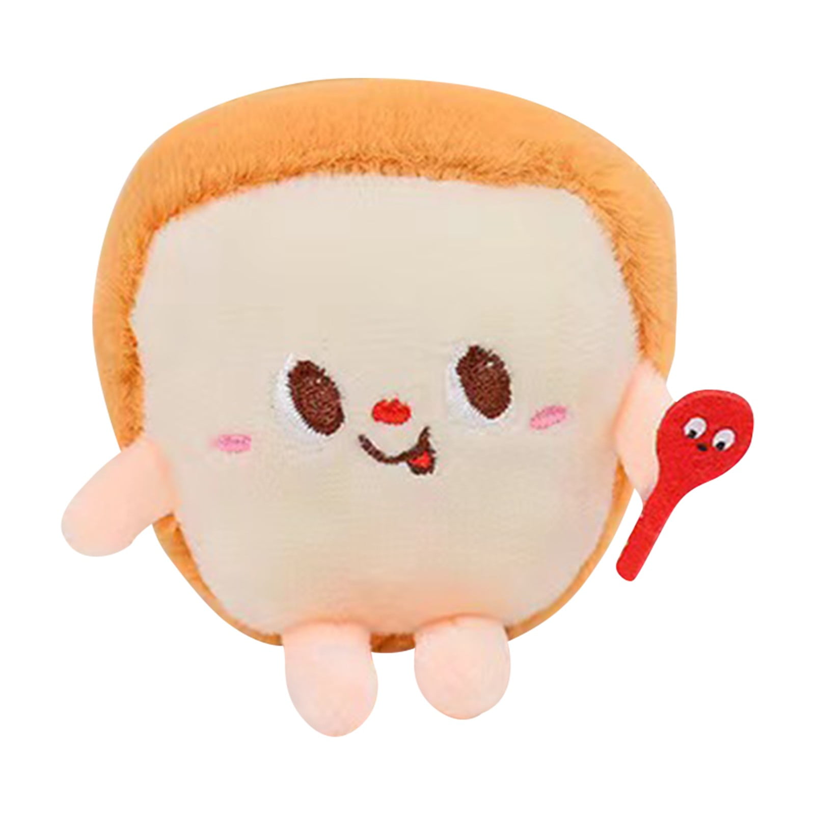 APSNB Adorable Plush Bread Slice Toy with Cute Face and Spoon Soft and ...