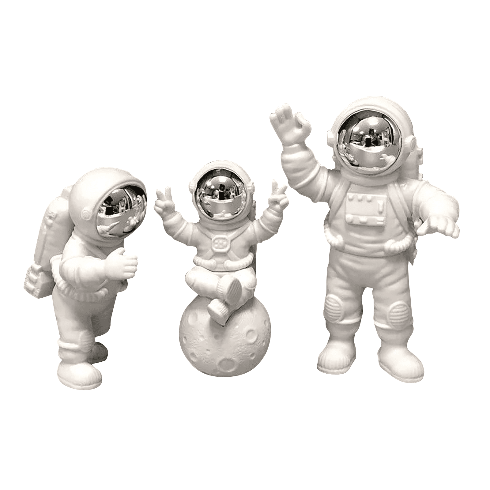 APSNB Astronaut Figurine Set 3-Piece Space Decor for Home & Office ...