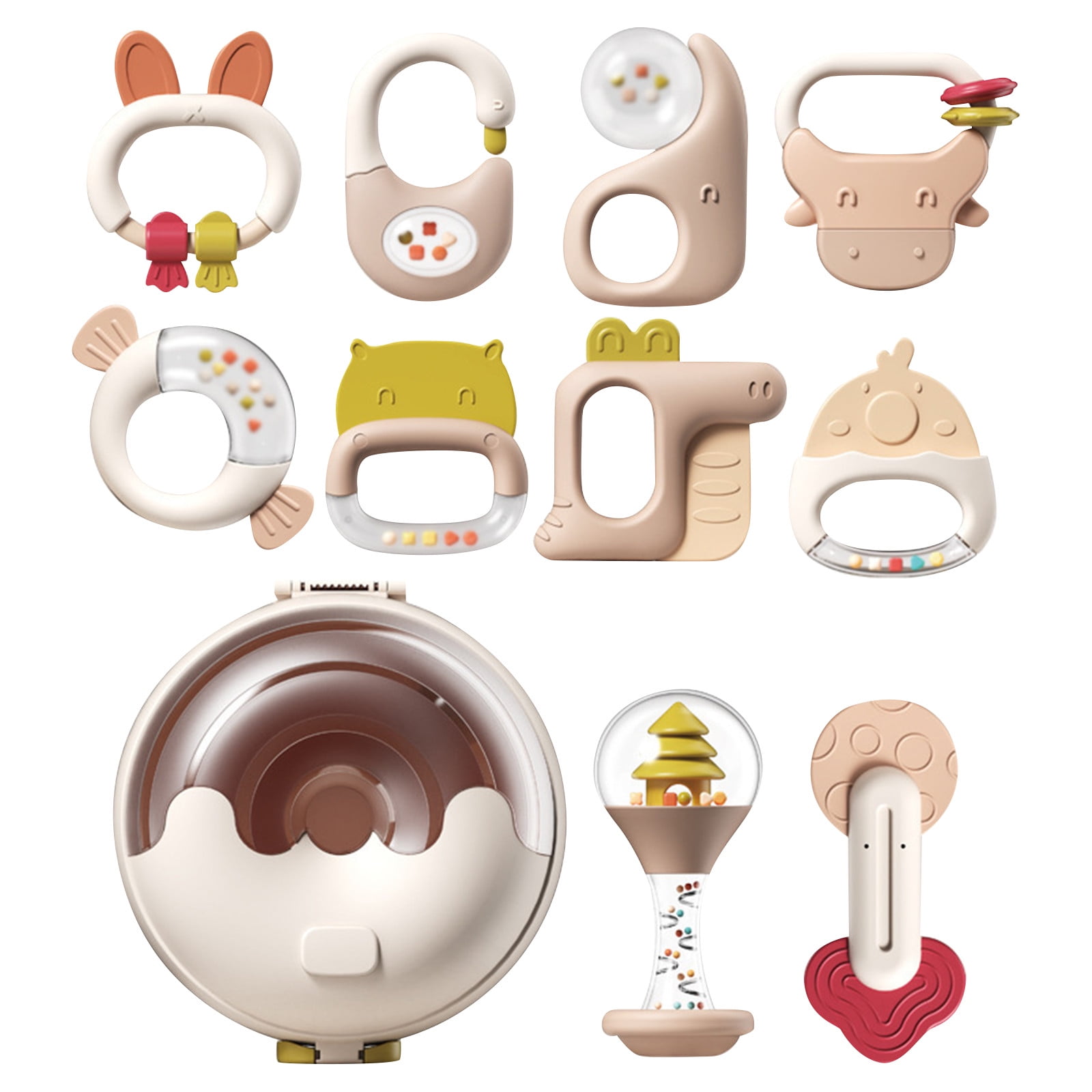 APSNB Baby Toy Hand Cranked Bell 0-1 Year Old Baby Puzzle Can Grit ...