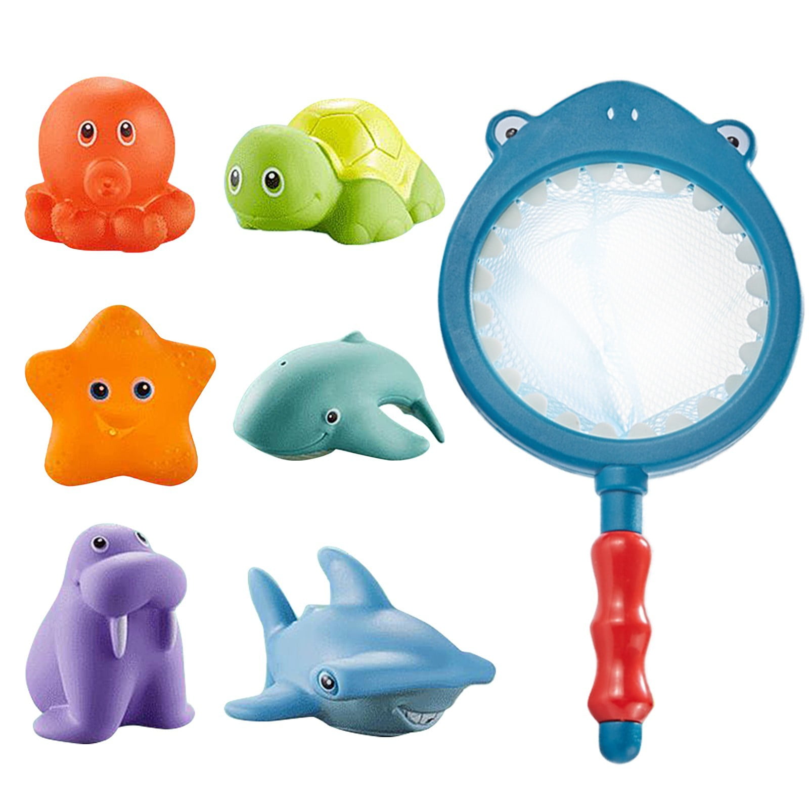 APSNB Bath Time Fun Sea Animal Set with Floating Toys and Net Includes ...