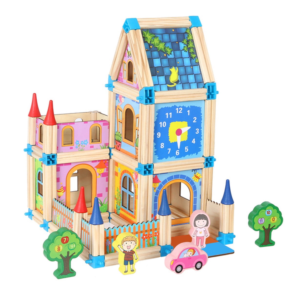 APSNB Building Set For Kids, Toy With Mini-figures, Educational Wooden ...