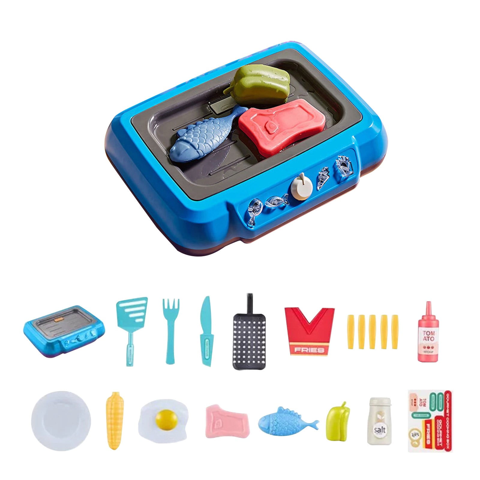 APSNB Children's Play House Small Kitchen Color Changing Food Cooking ...