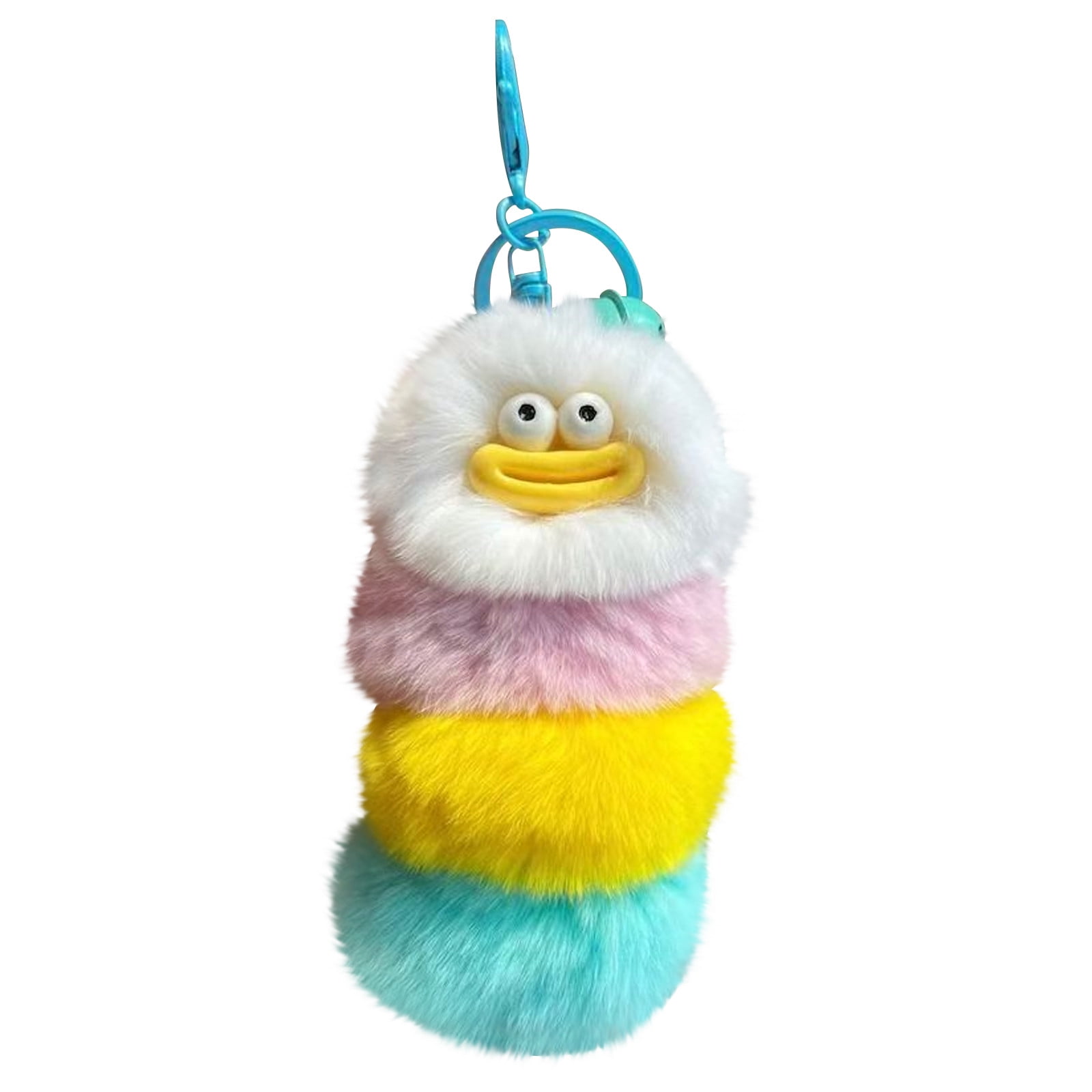 APSNB Cute Fluffy Plush Keychain with Cartoon Face Soft Faux Fur Bag ...
