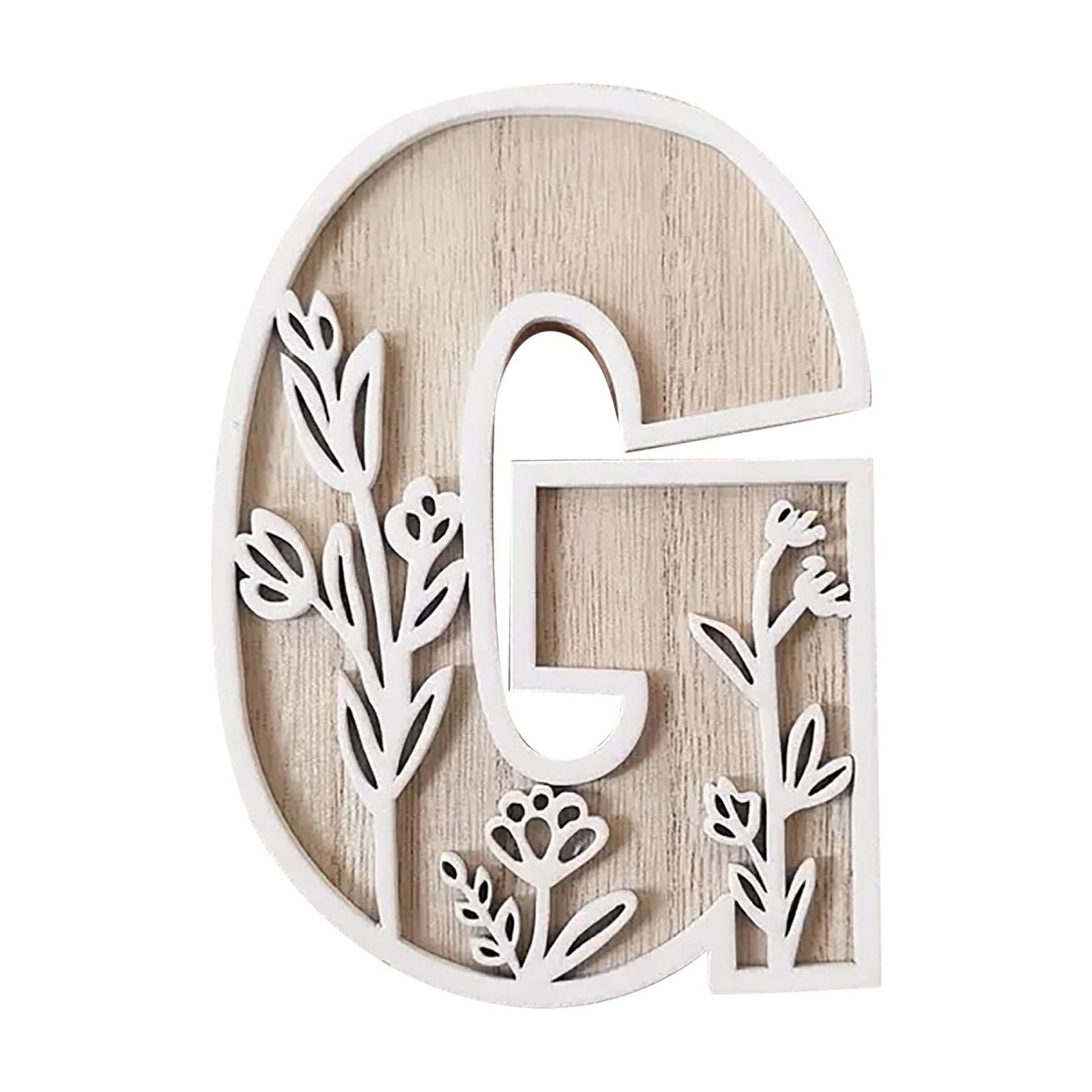 APSNB Decorative Wooden Letter A with Floral Design, Rustic Wall Art ...