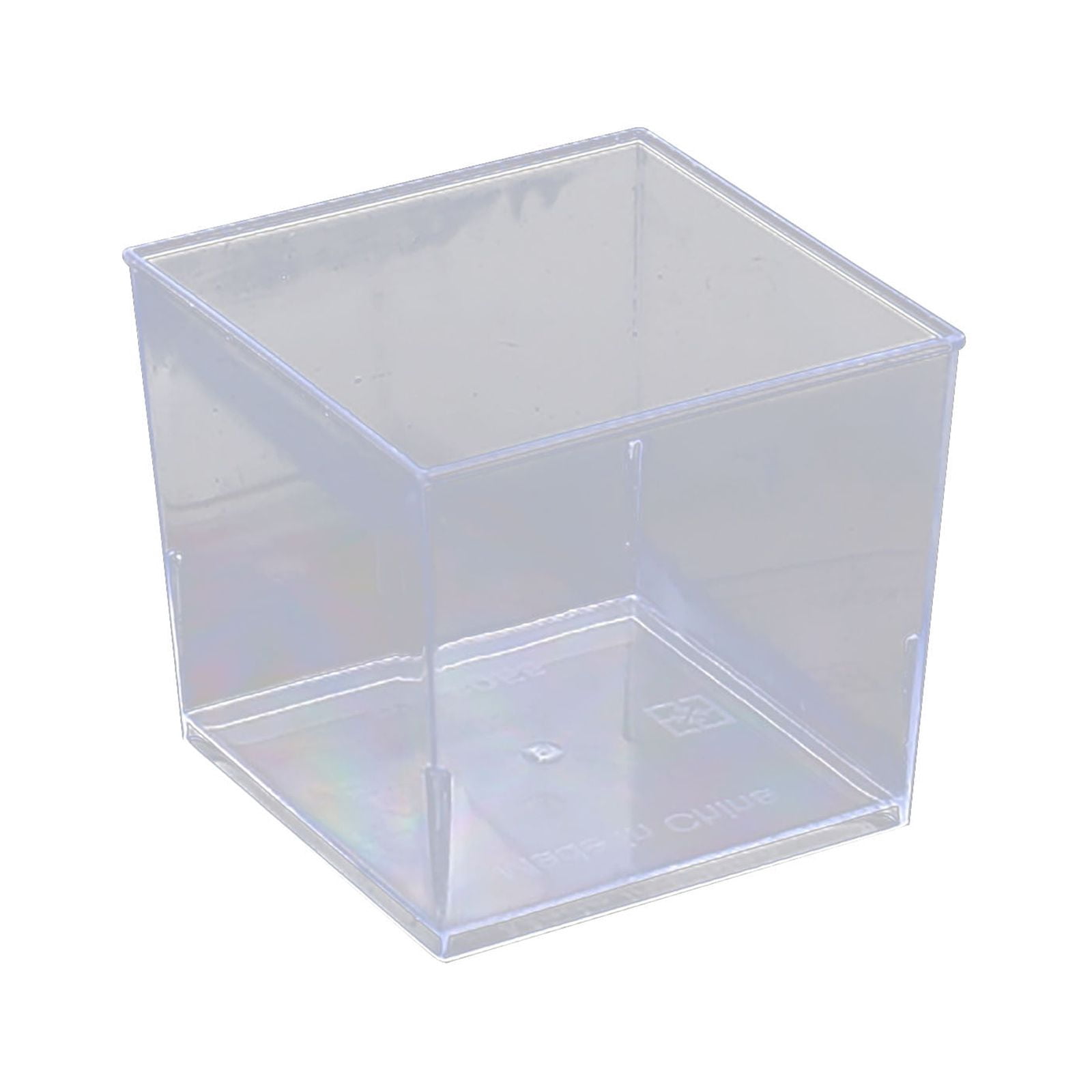 APSNB Disposable Plastic Fruit Square Sawdust Cup Square Pudding Cup ...