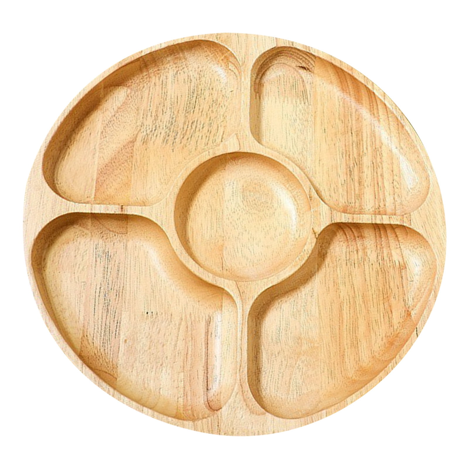 APSNB Eco-Friendly Wooden Divided Serving Platter 5 Compartments for ...