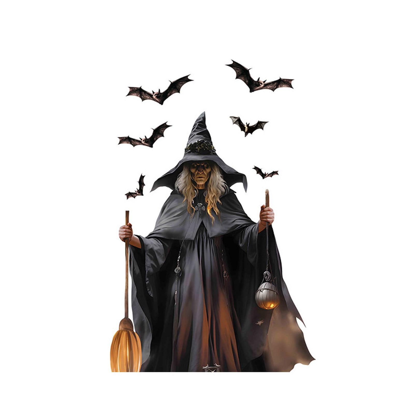 APSNB Halloween, Witch Window Sticker, Giant Horror, Silhouette Window ...