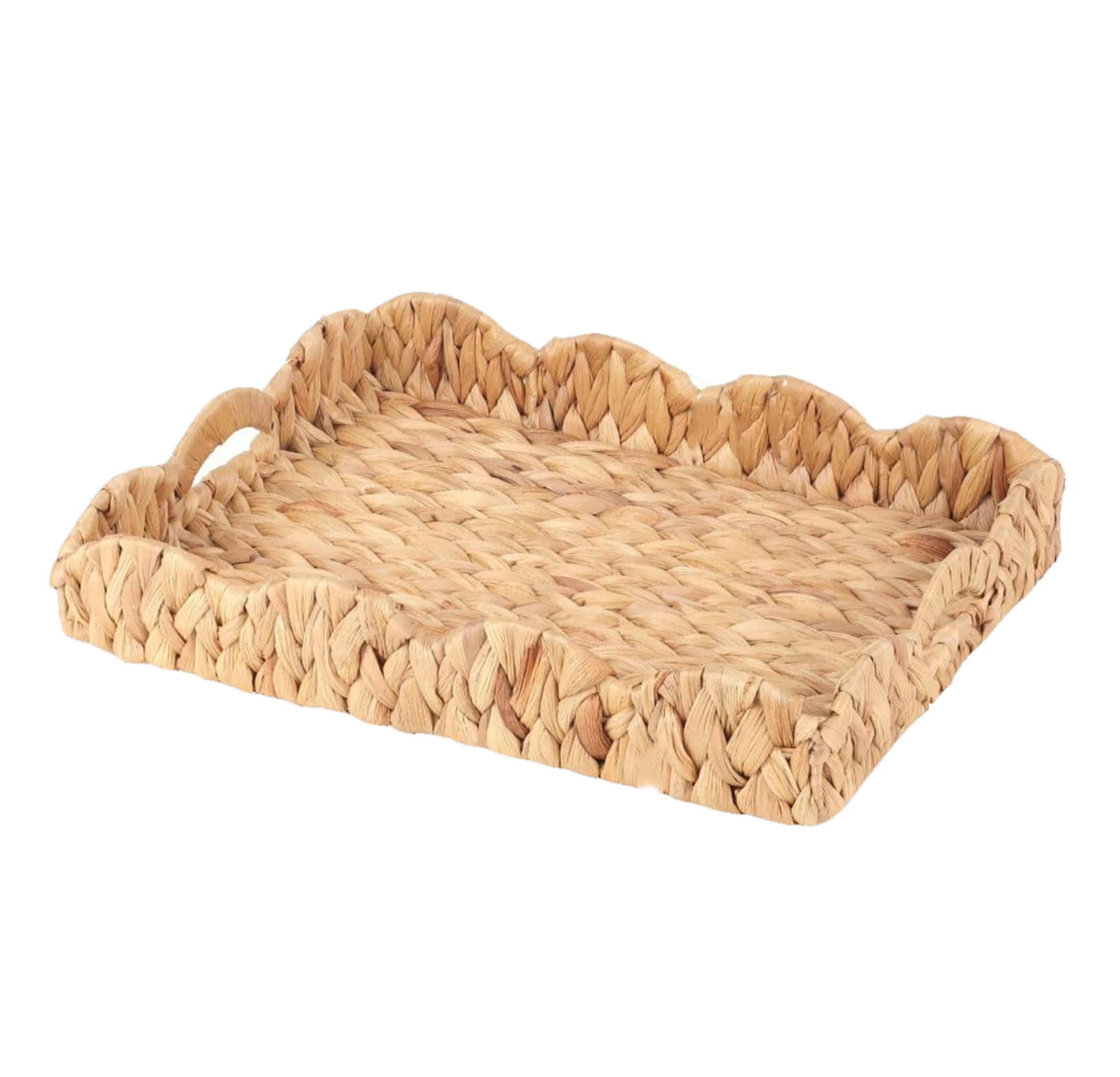 APSNB Handwoven Water Hyacinth Serving Tray with Handles Decorative ...
