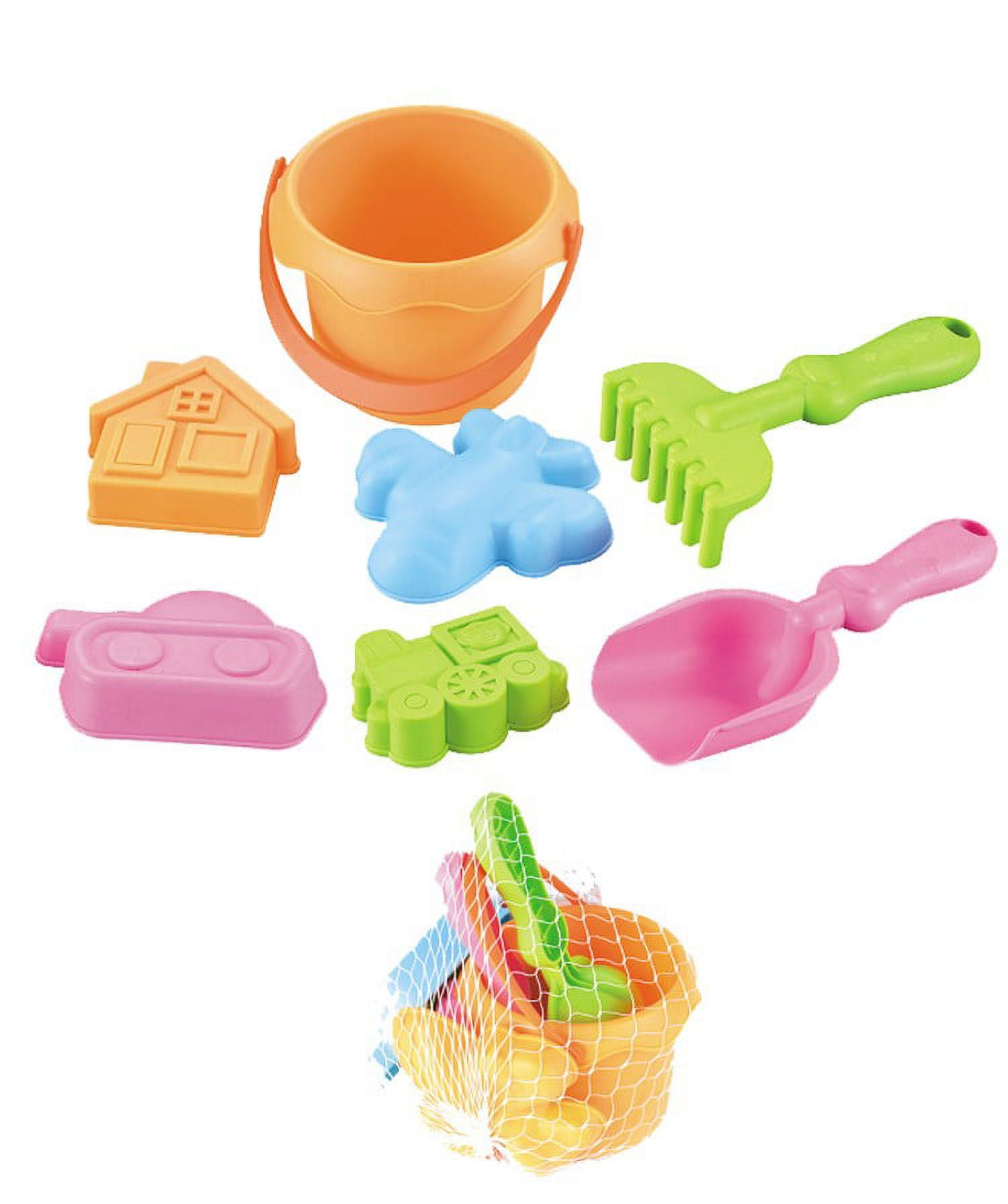 APSNB Kids Beach Sand Toys Set 8 Piece Colorful Sandbox Play Set with ...