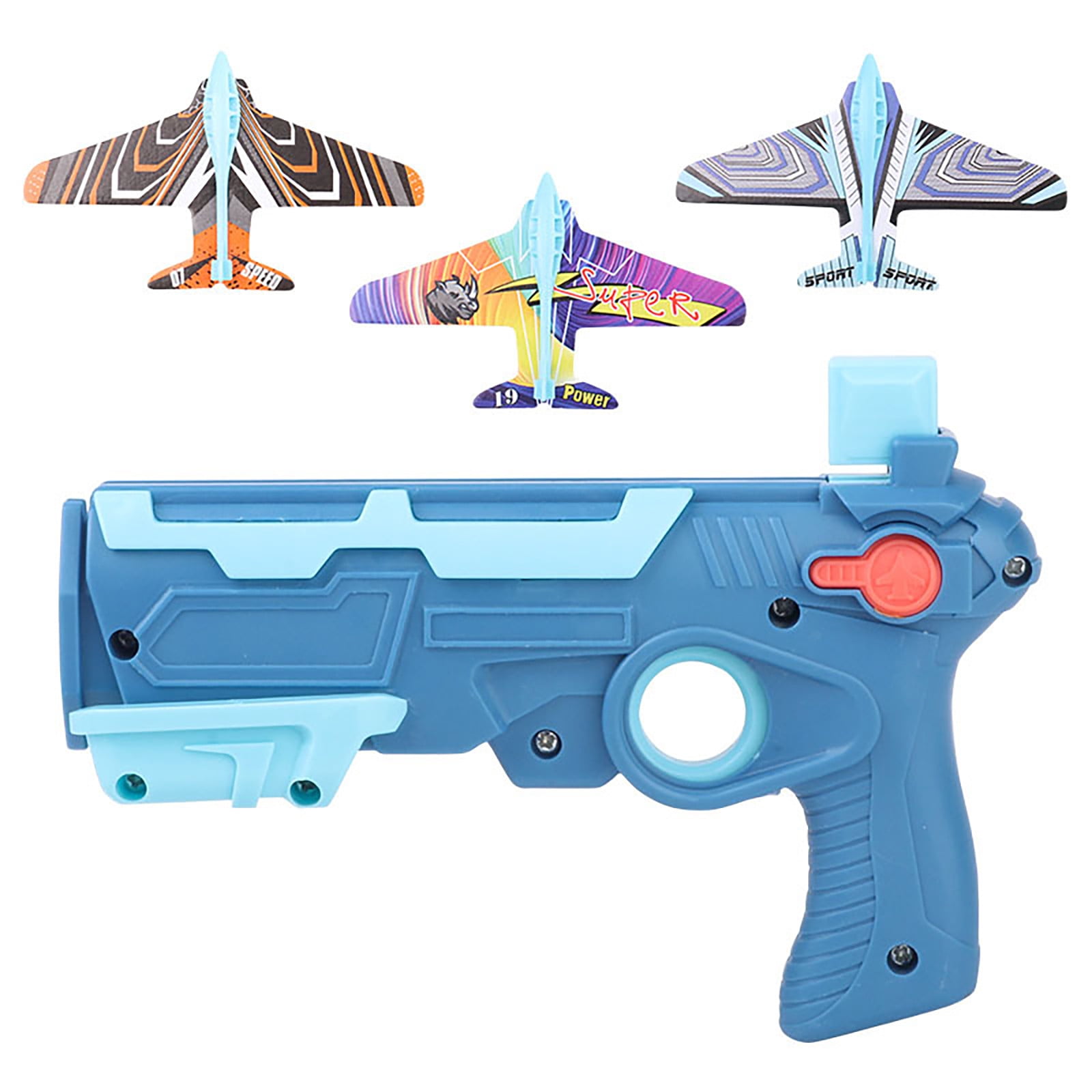 APSNB Kids Handheld Foam Plane Launcher Toy Set with 3 Colorful Gliders, Safe Outdoor Fun for ...