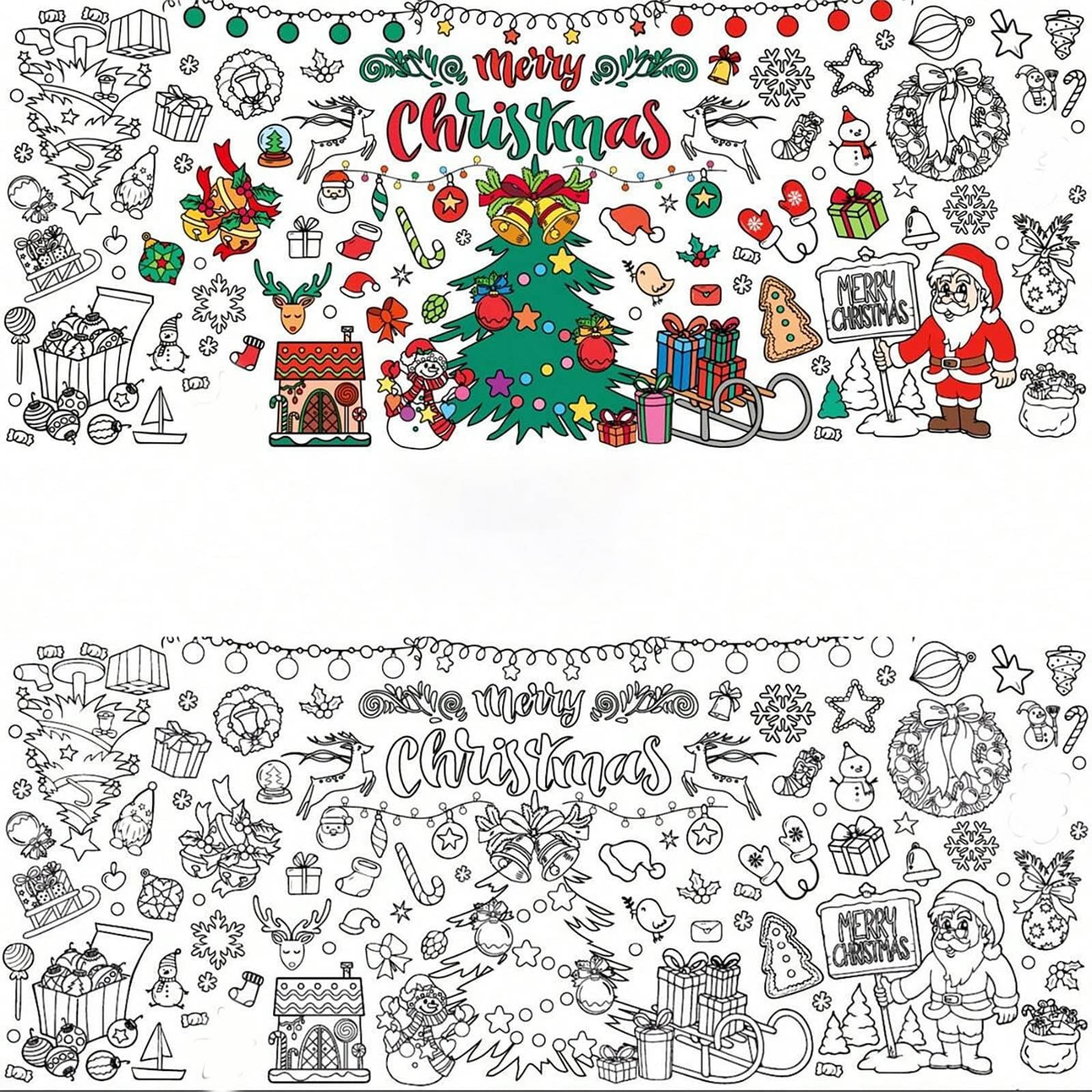 APSNB Large Christmas Coloring Poster for Kids and Adults, Festive ...