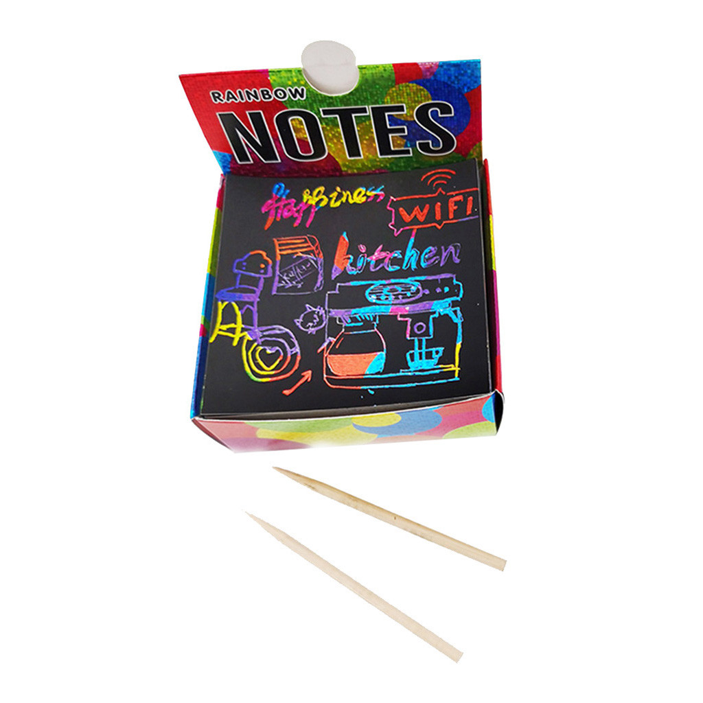 APSNB Scratch Notes Set Scratch Doodle Art With 100 Rainbow Paper,2 ...