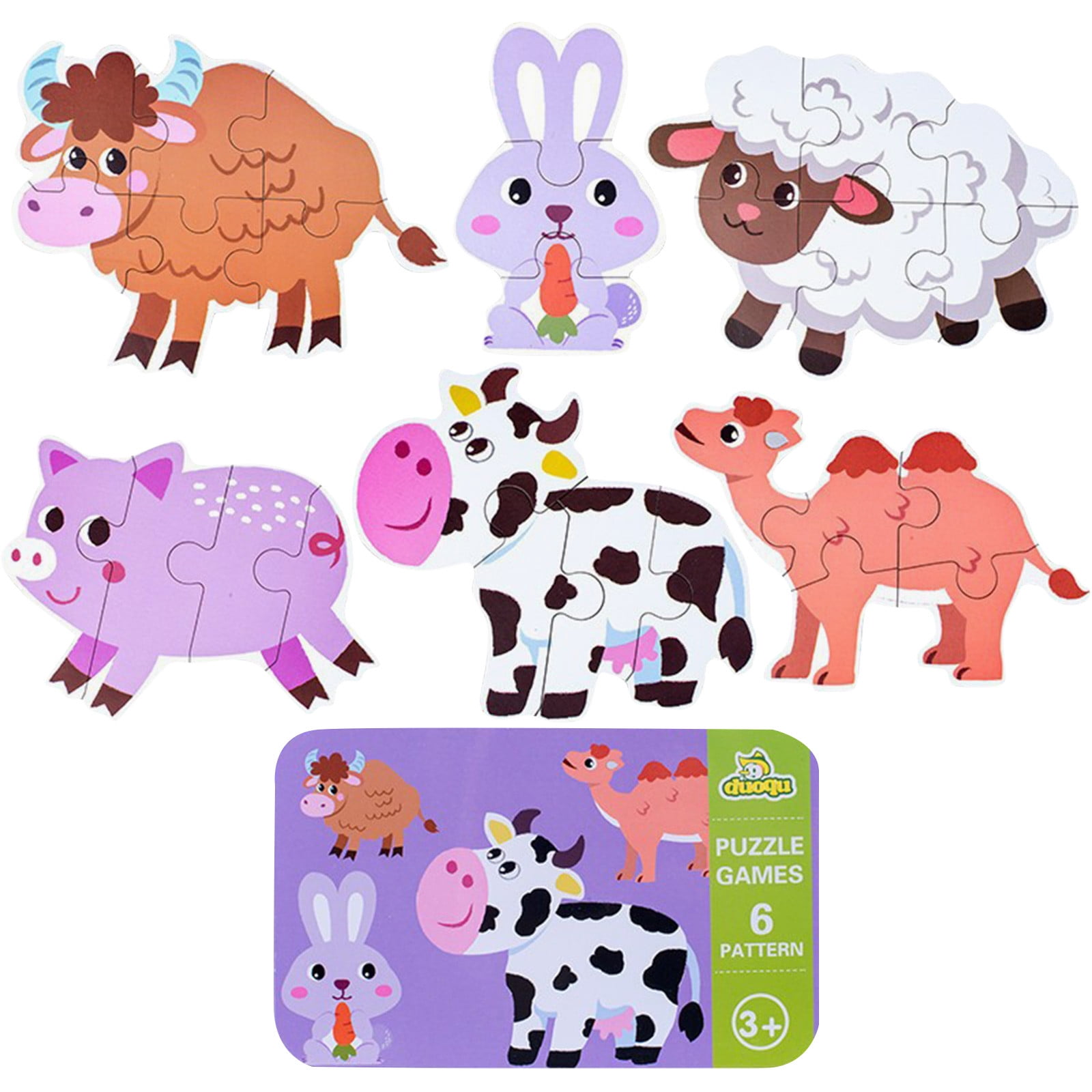 APSNB Six In One Large Puzzle Iron Box For Children's Matching Puzzle ...
