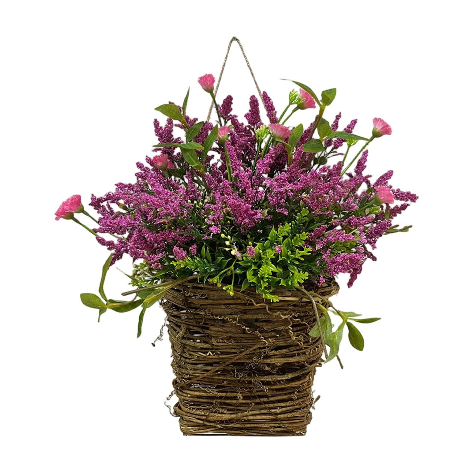 BRISEZZS Simulation Flower Lavender Basket Garland Scene Decoration ...