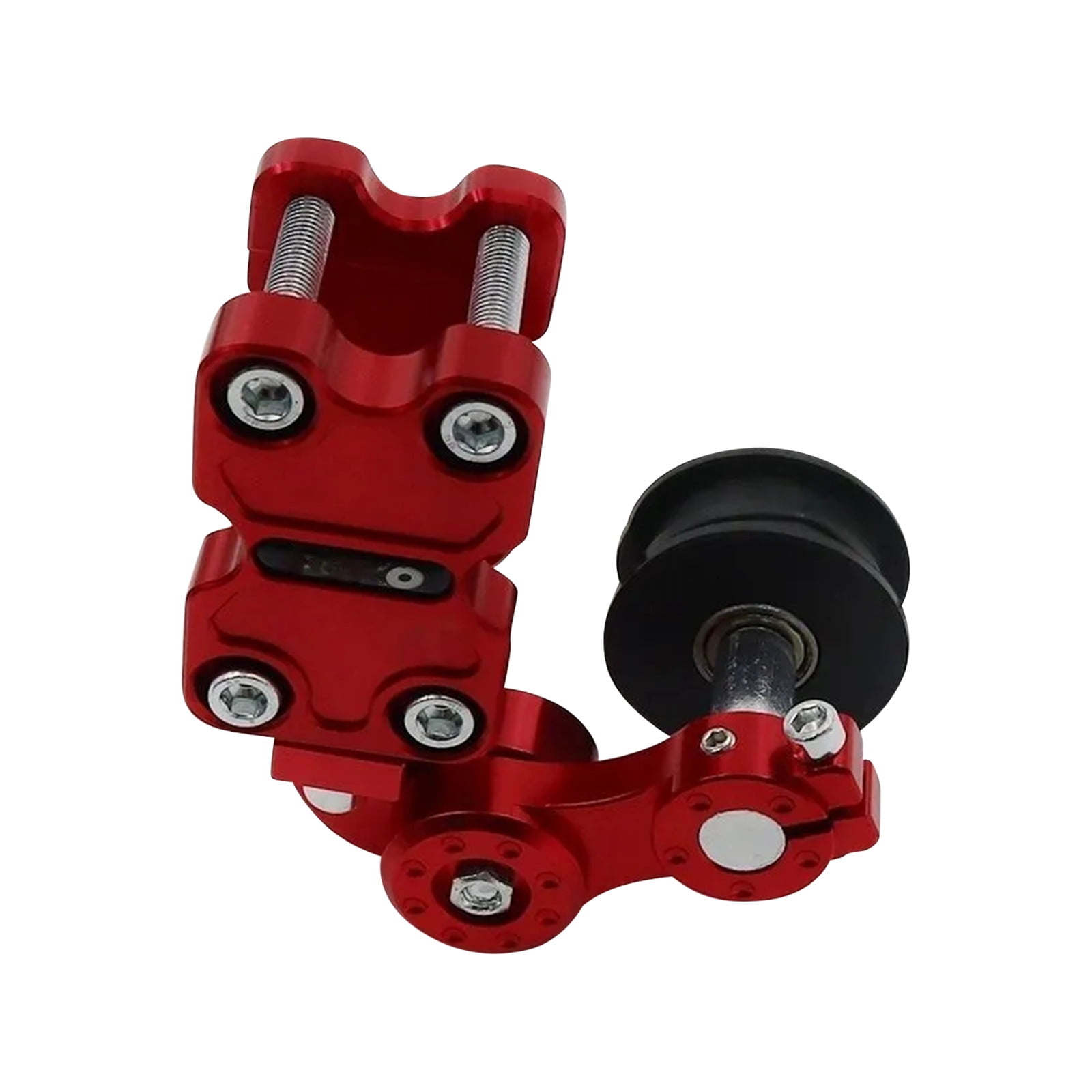 APSNB Universal Motorcycle Chain Tensioner Adjuster Red Aluminum Alloy ...