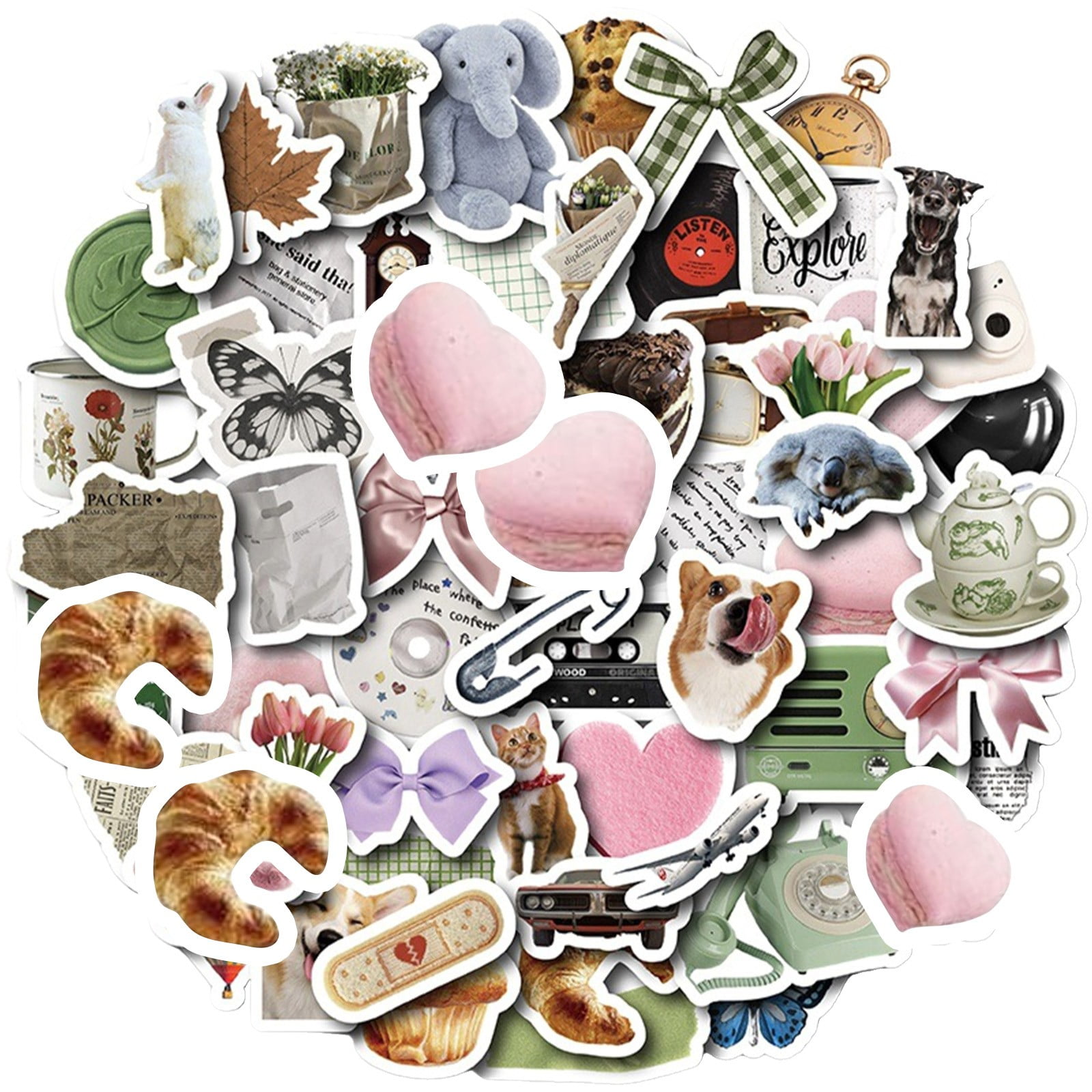 APSNB Vintage Aesthetic Sticker Pack 100 PCS Retro Scrapbook Stickers ...