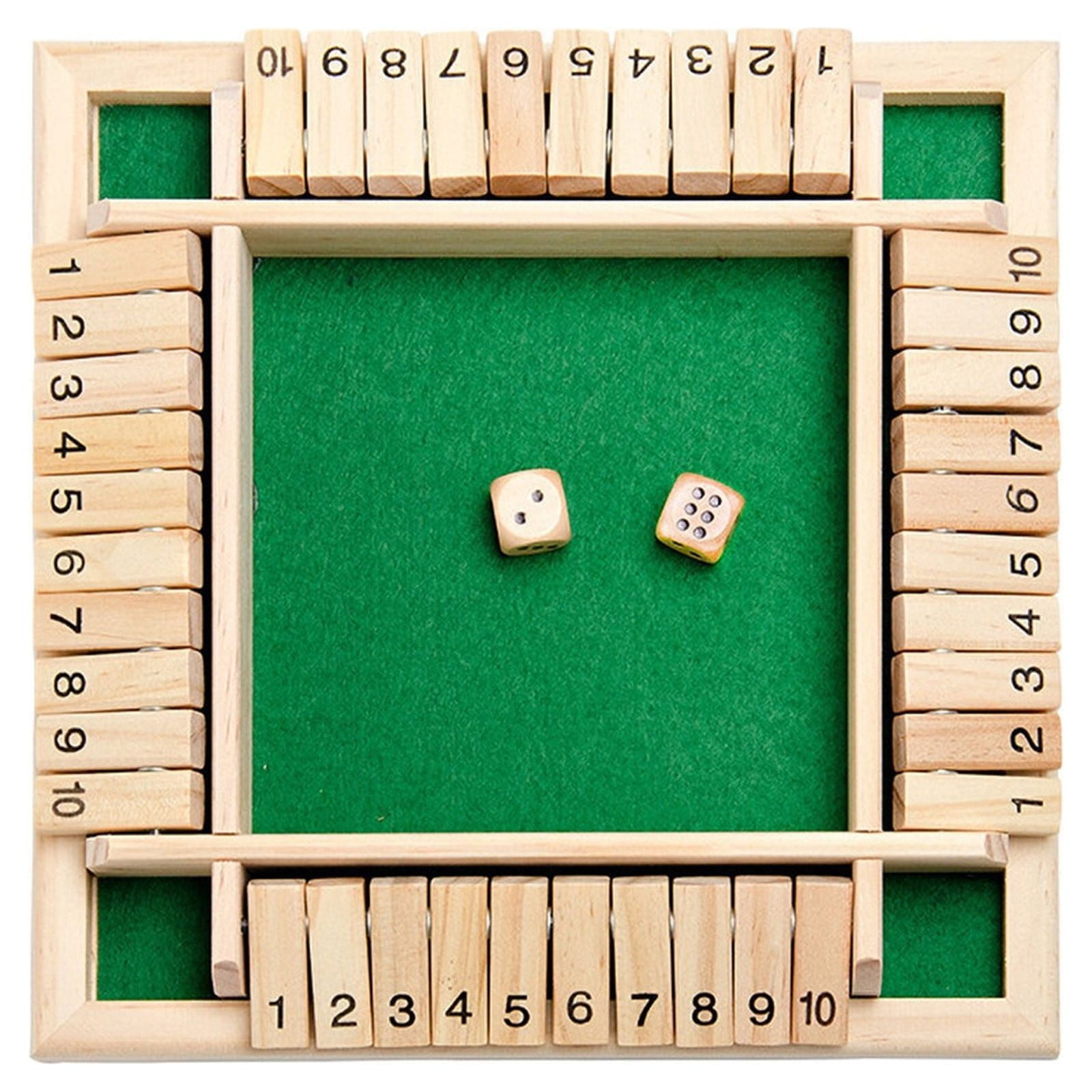 APSNB Wooden Shut The Box Game Classic 4-Player Dice Board Game for ...