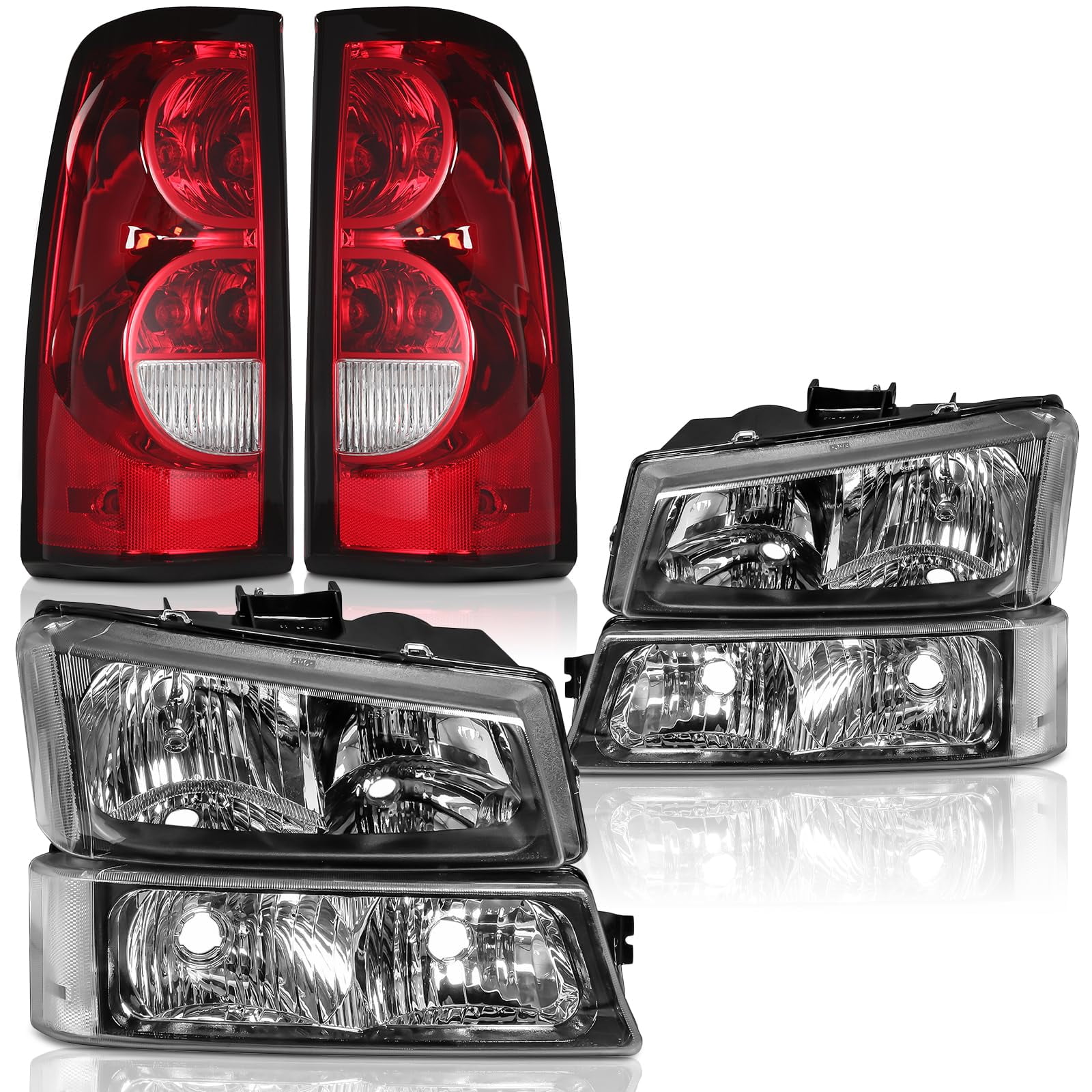 APSVE Headlights Tail Lights IFF17 Assembly Combo for 2003-2006 Chevy ...