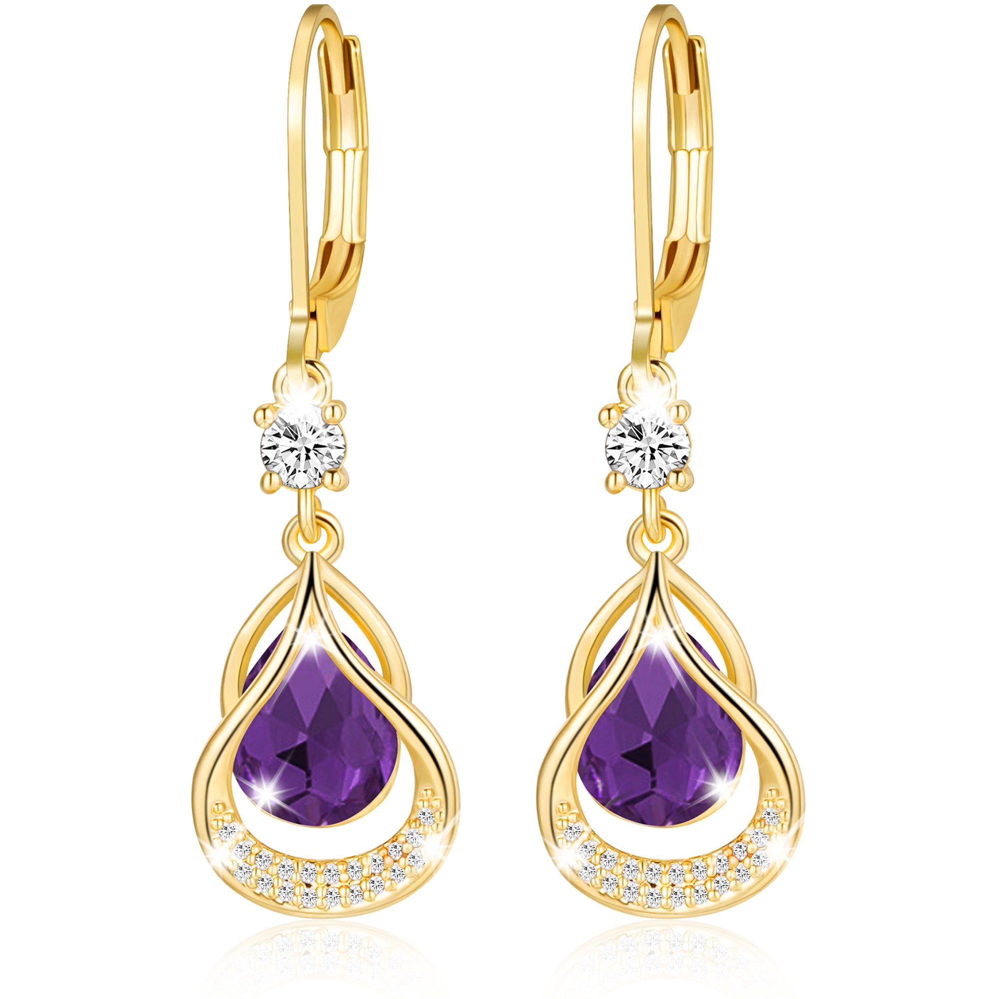 APSVO 18K Gold Plated Teardrop Drop Earrings for Women Girls ...