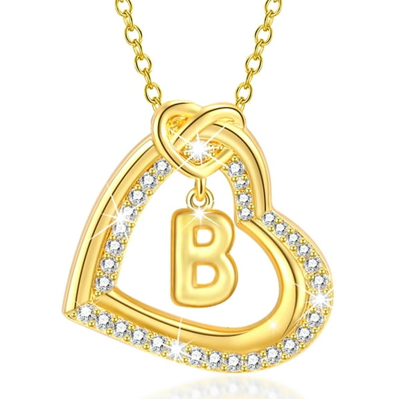 Gold Initial Necklaces For Women- Vintage 18K Gold Plated Toggle Letter ...