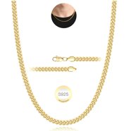 ChainsProMax Thin Cuban Chain Mens Necklace 18 inch 4.8mm Stainless ...
