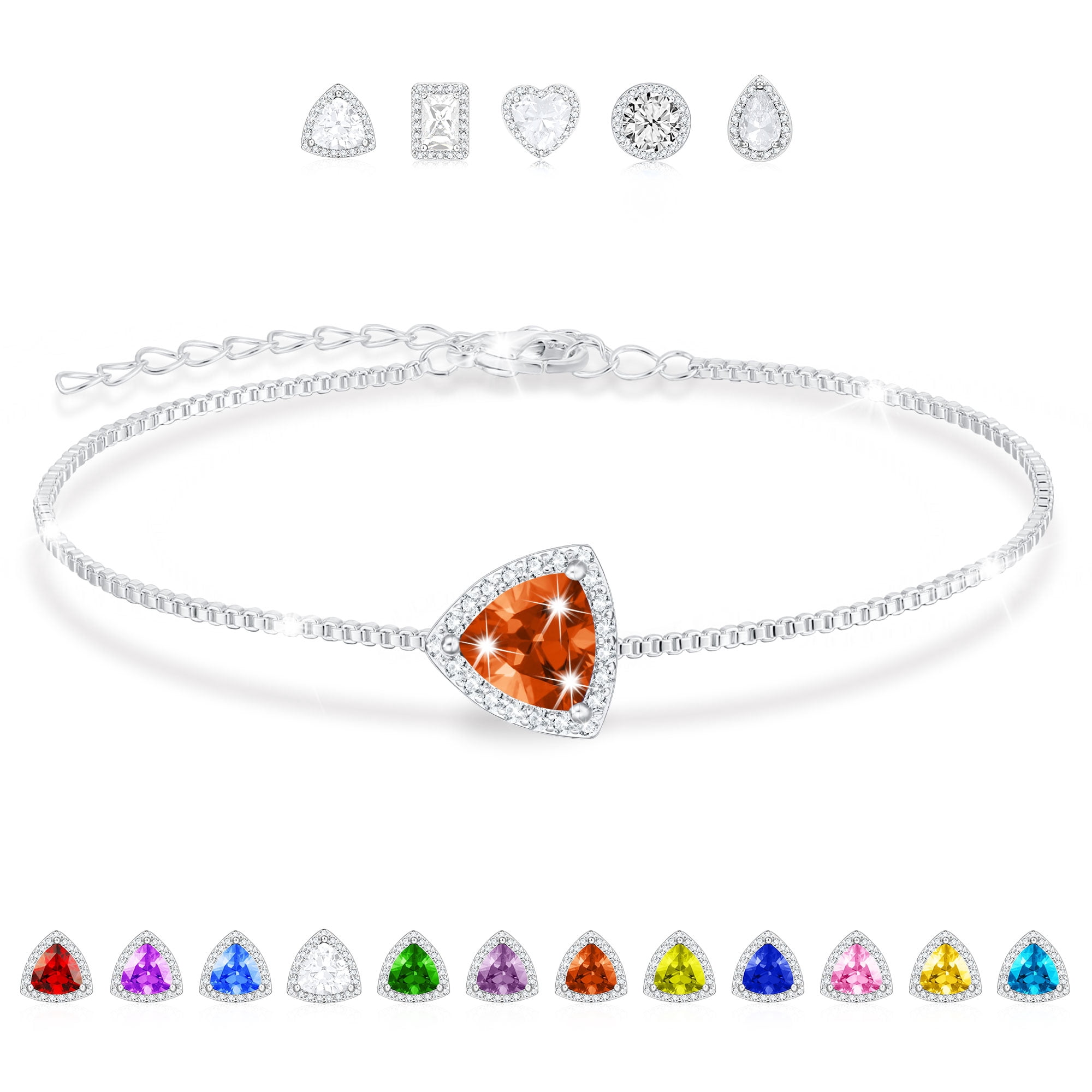 APSVO 18K White Gold Plated Bracelets for Women Girls S925 Sterling ...