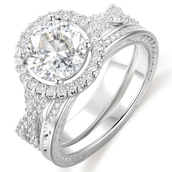 APSVO 18K White Gold Plated 0.2ct Love Heart Rings for Women Stackable ...