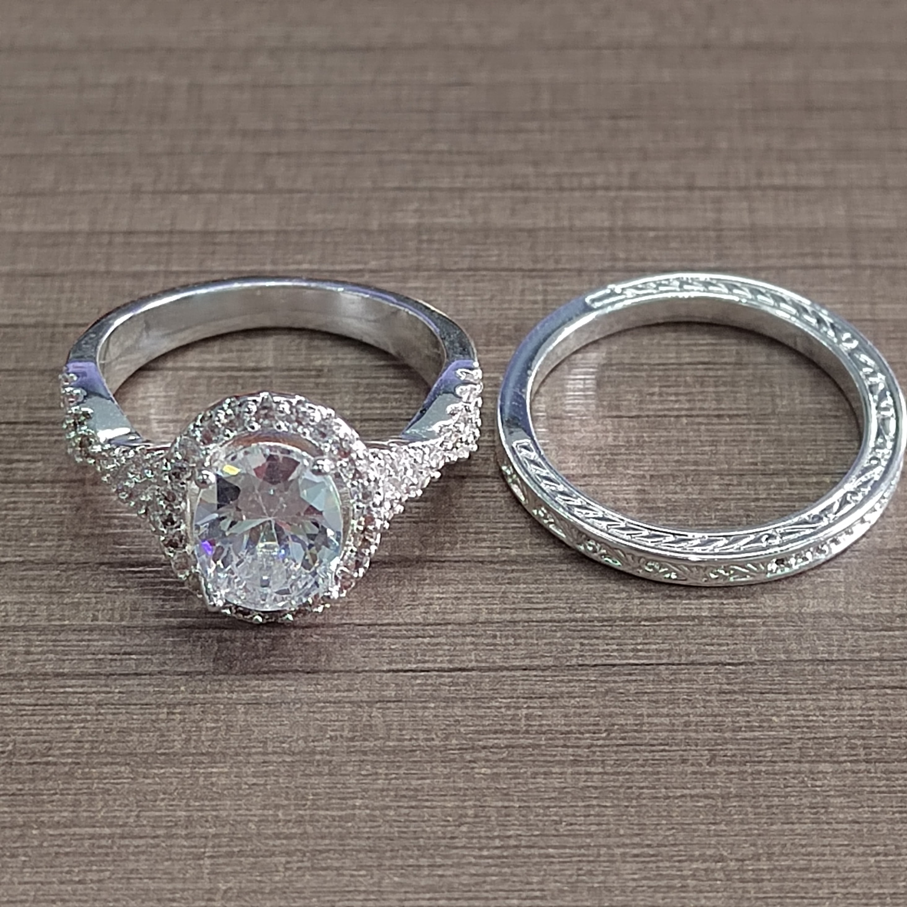 APSVO 18K White Gold Plated 0.1ct Rings for Women Stackable Non Tarnish ...