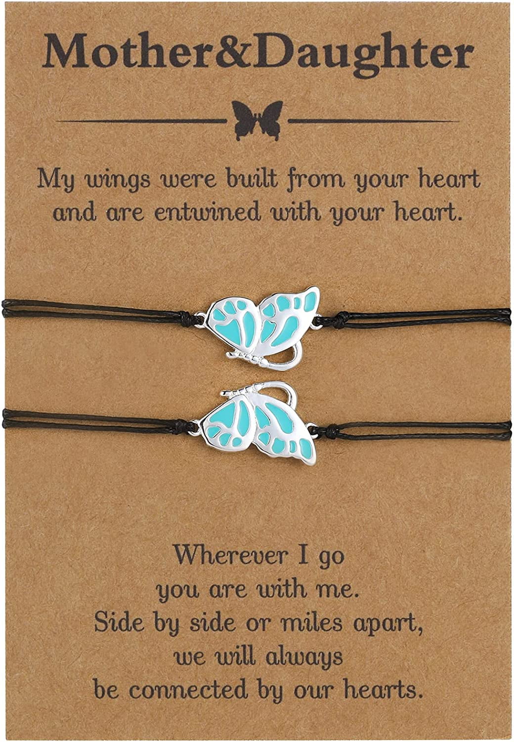 APSVO 2pcs Cyan Mother Daughter Bracelets for Women Girls, Matching ...