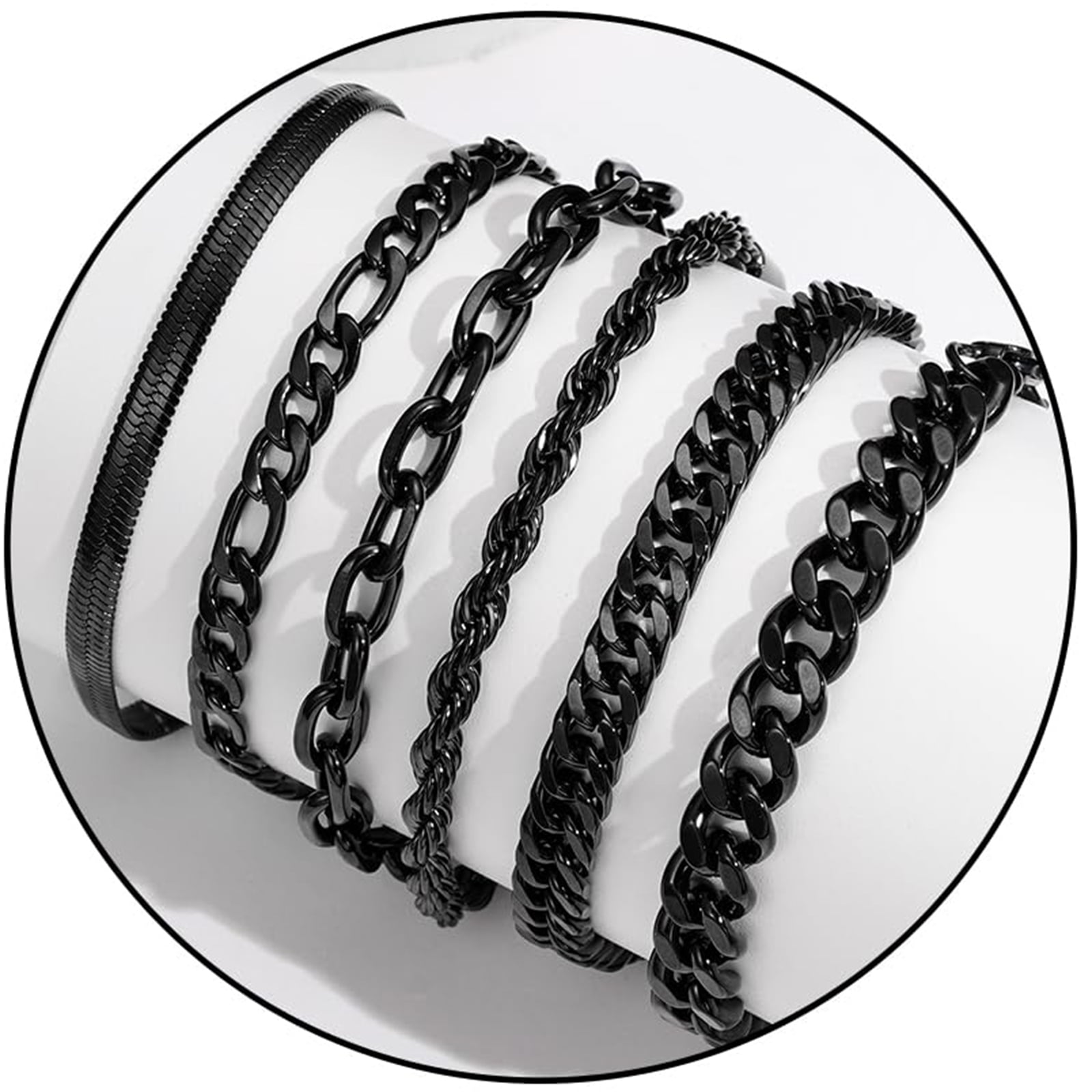 APSVO 6 Pcs Bracelets for Men Women Boys Kid, Black Charm Bracelet ...