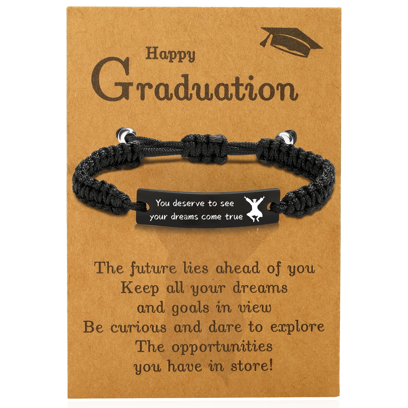 2025 Graduation Gifts for Him Inspirational Graduates Braided Bracelet ...