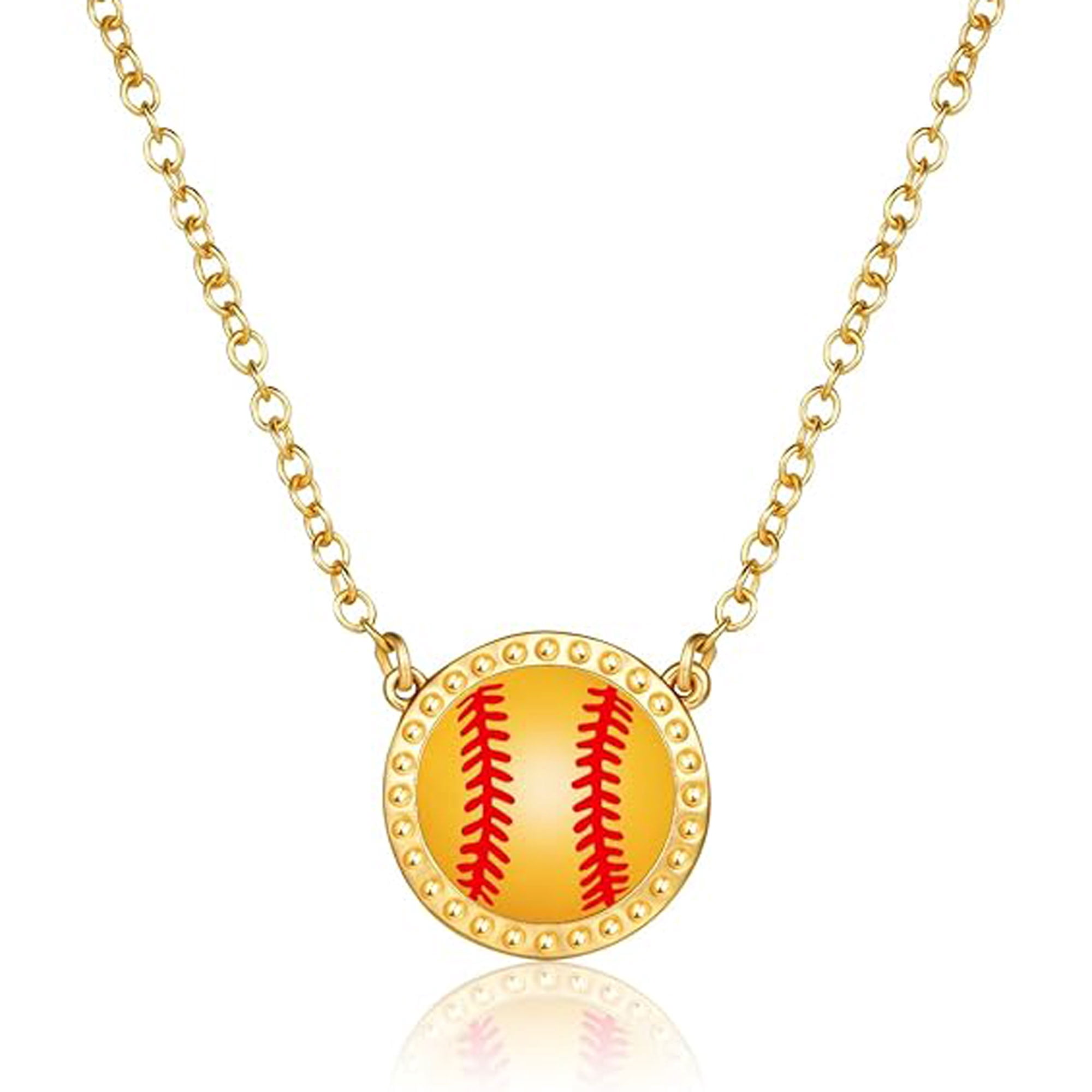 APSVO 18K Gold Plated Softball Themed Necklaces for Women Girls Stuff ...