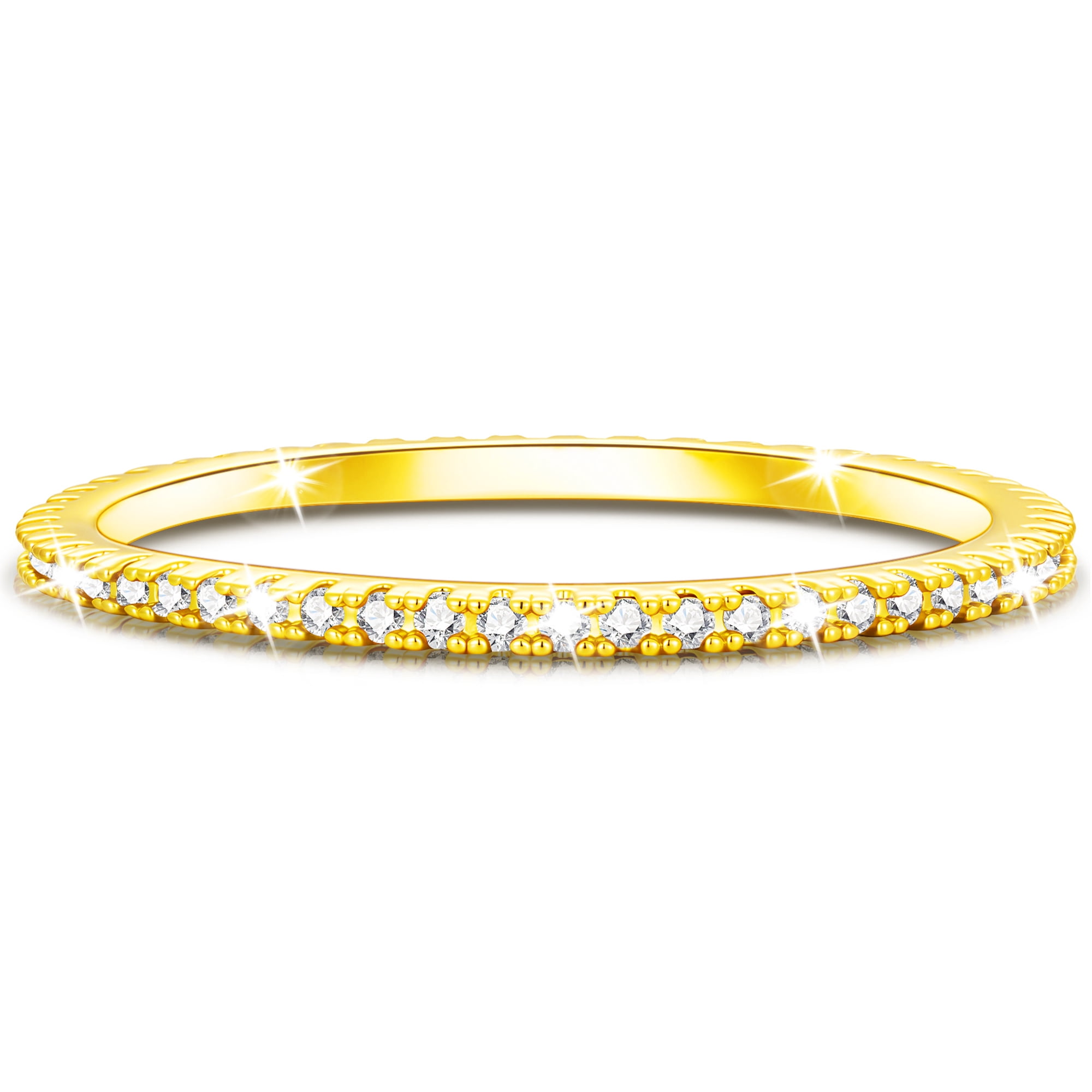 APSVO 18K Gold Plated Rings for Women Girls Non Tarnish CZ April ...