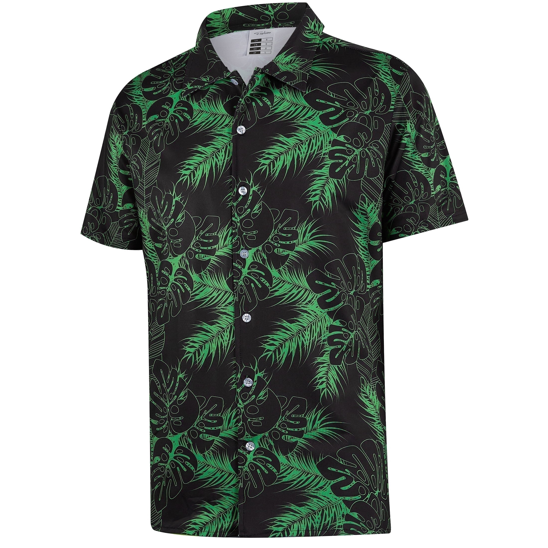 APTRO Men's Hawaiian Shirt Wrinkle Free Short Sleeve Floral Tropical ...