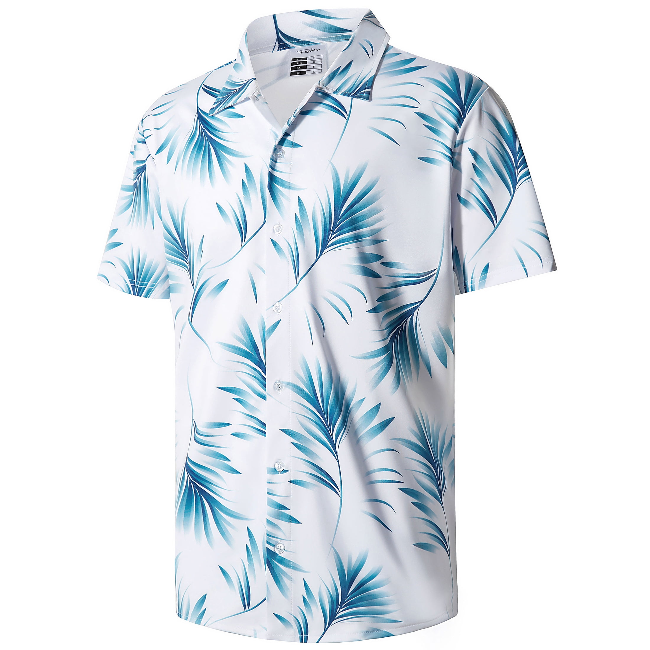 APTRO Men's Hawaiian Shirt Wrinkle Free Short Sleeve Floral Tropical Casual Button Down Summer ...