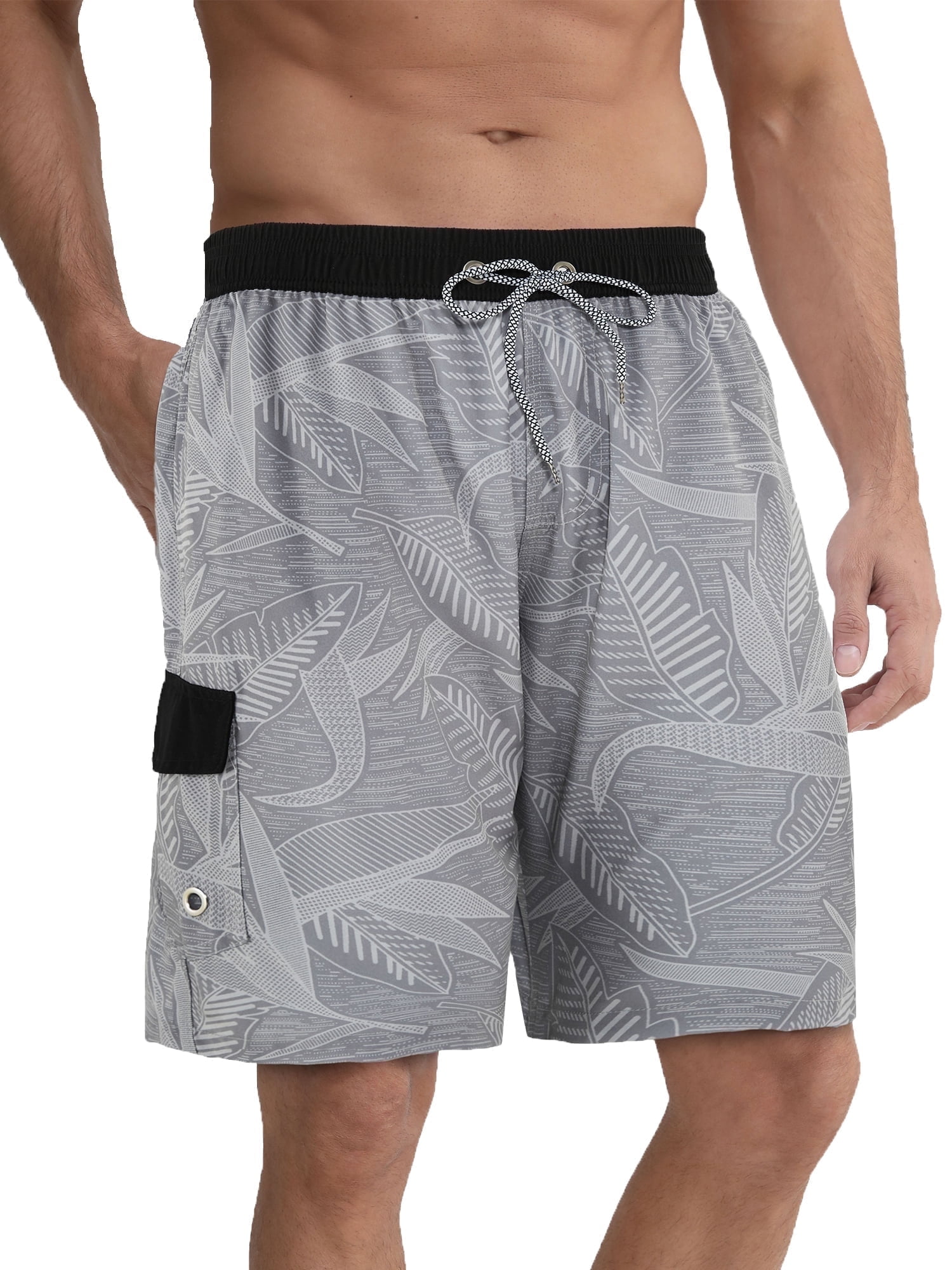 APTRO Men's Quick Dry Swim Trunks, Mesh Lining, Drawstring, Pockets, Gray, Size 3XL - Walmart.com