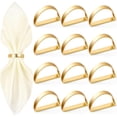 APTWOW Gold Napkin Rings Set of 12, Semicircle Metal Holder Buckles ...