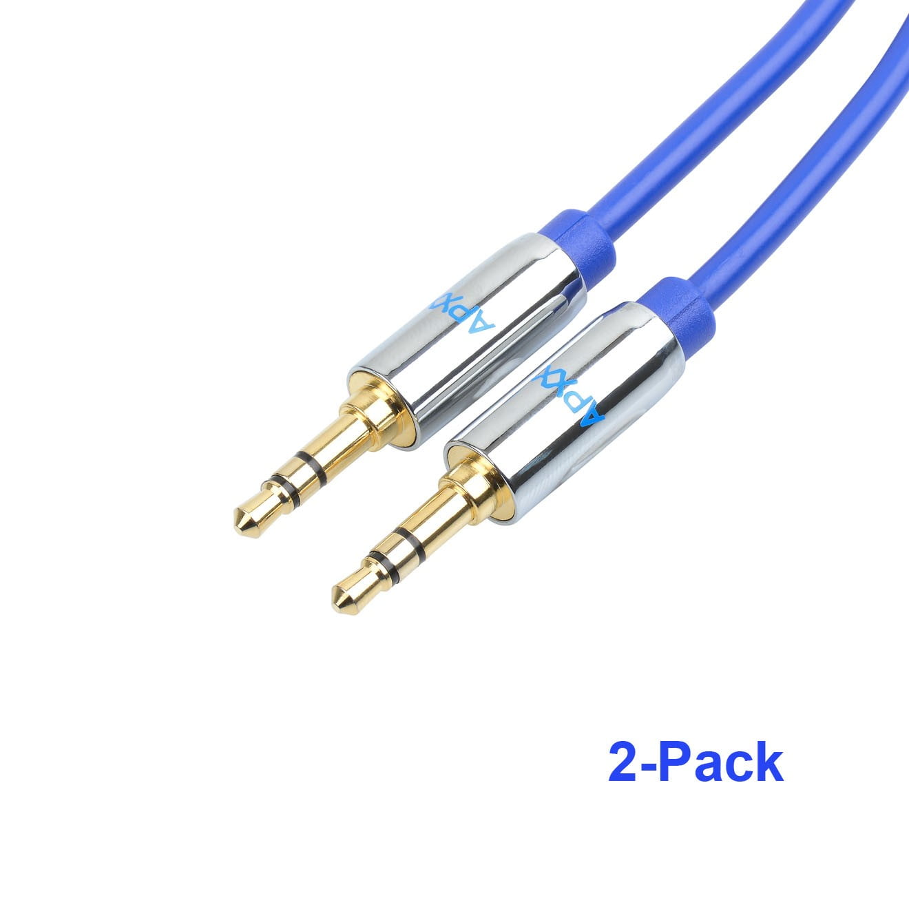 APXX P503D 2 Pack 3 Ft 3.5mm Auxiliary Male To Male Stereo Audio Gold ...
