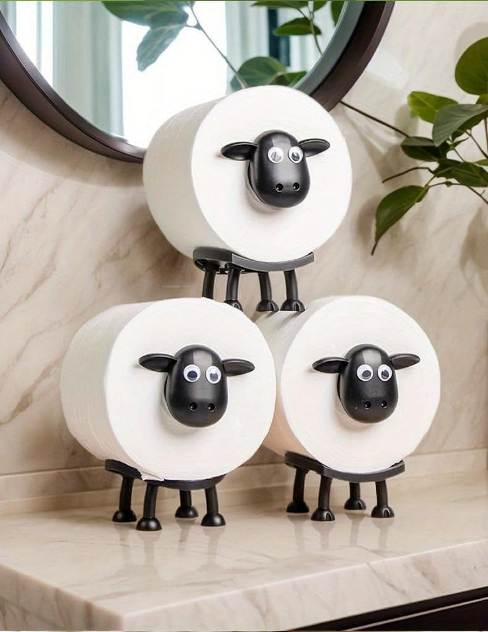 AQ 3-Pack Sheep Toilet Paper Roll Holder Set, OPP Packaging - Cute ...
