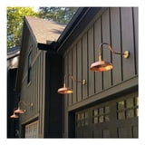 AQ Lighting Solid Raw Copper LED Gooseneck Barn Light, Weatherproof ...
