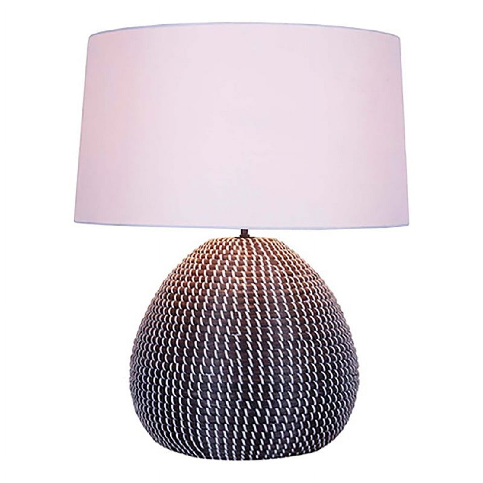 AQ Lighting Natural Seagrass & Fabric LED Table Lamp with String in ...