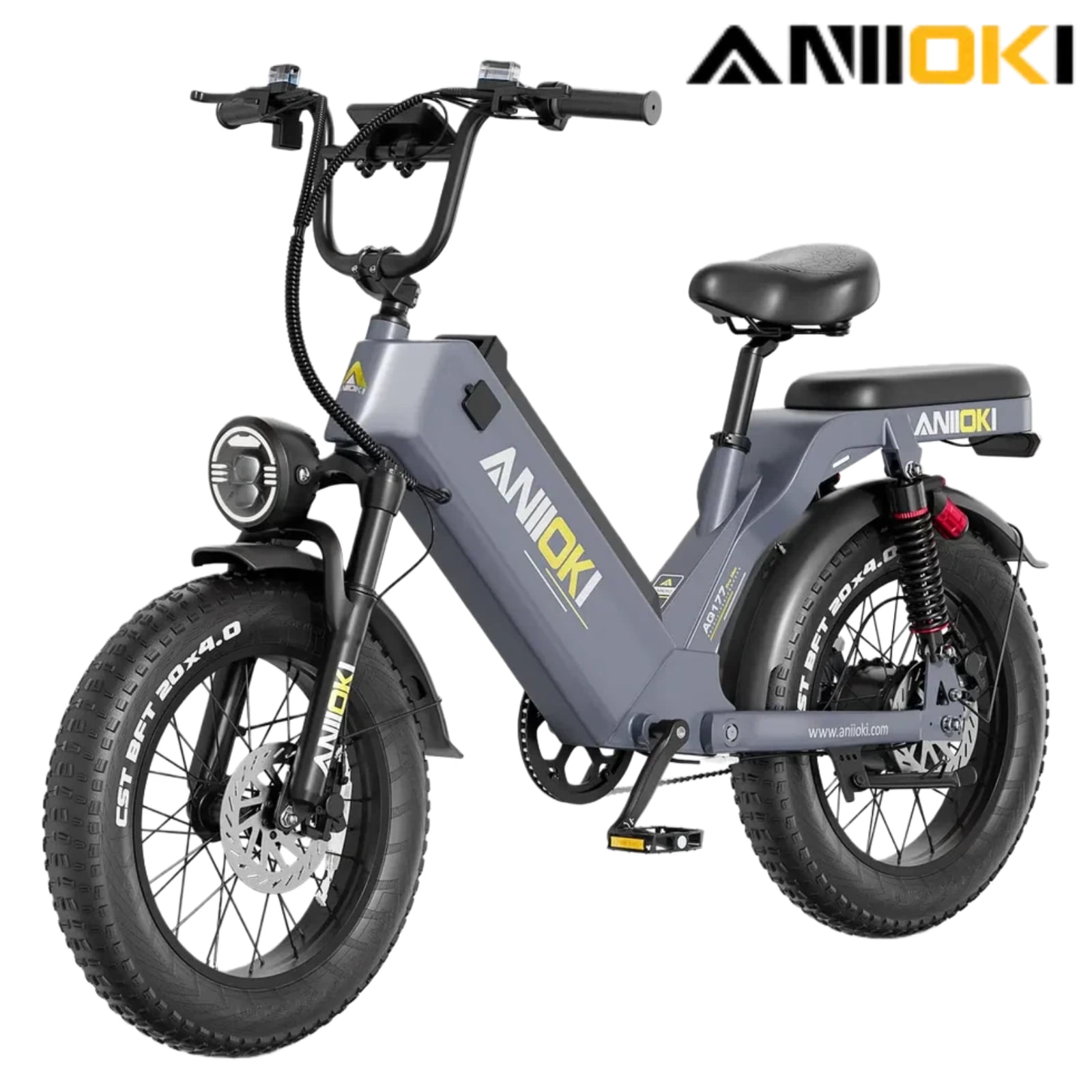 AQ177 Pro Max Fat Tire E-Bike,1000W Peak,48V 60Ah Battery,33 MPH,20°–30 ...