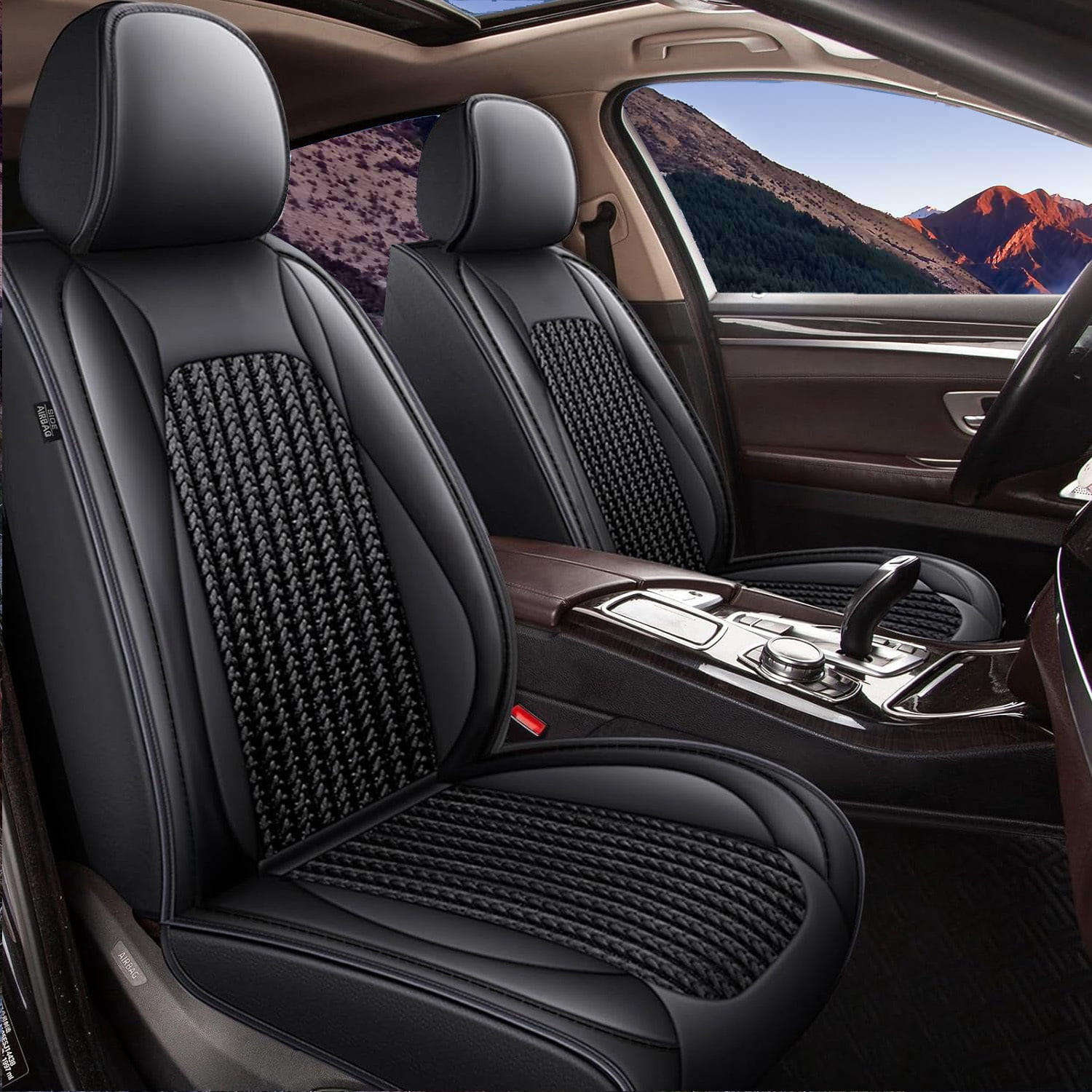 AQBDDBQ Leather Seat Covers Full Set Fit for Nissan Versa 2009-2025 ...