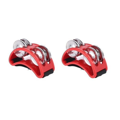 AQCW 2 Pcs Foot Tambourines Musical Instrument Foot Percussion Steel ...